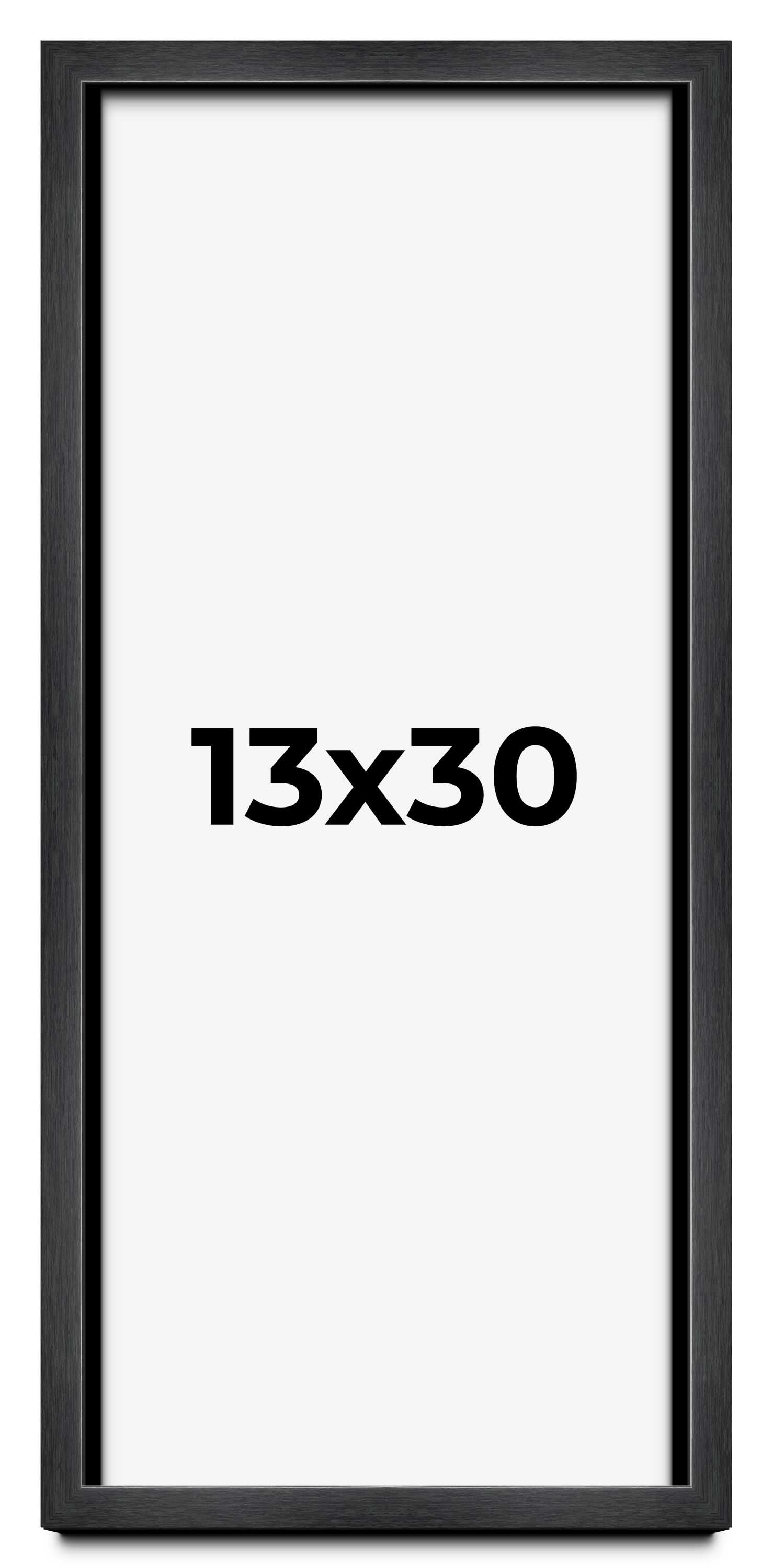 13x30 Frame Black Charcoal Grey Wood Textured Picture Frame | 0.75 Inch ...