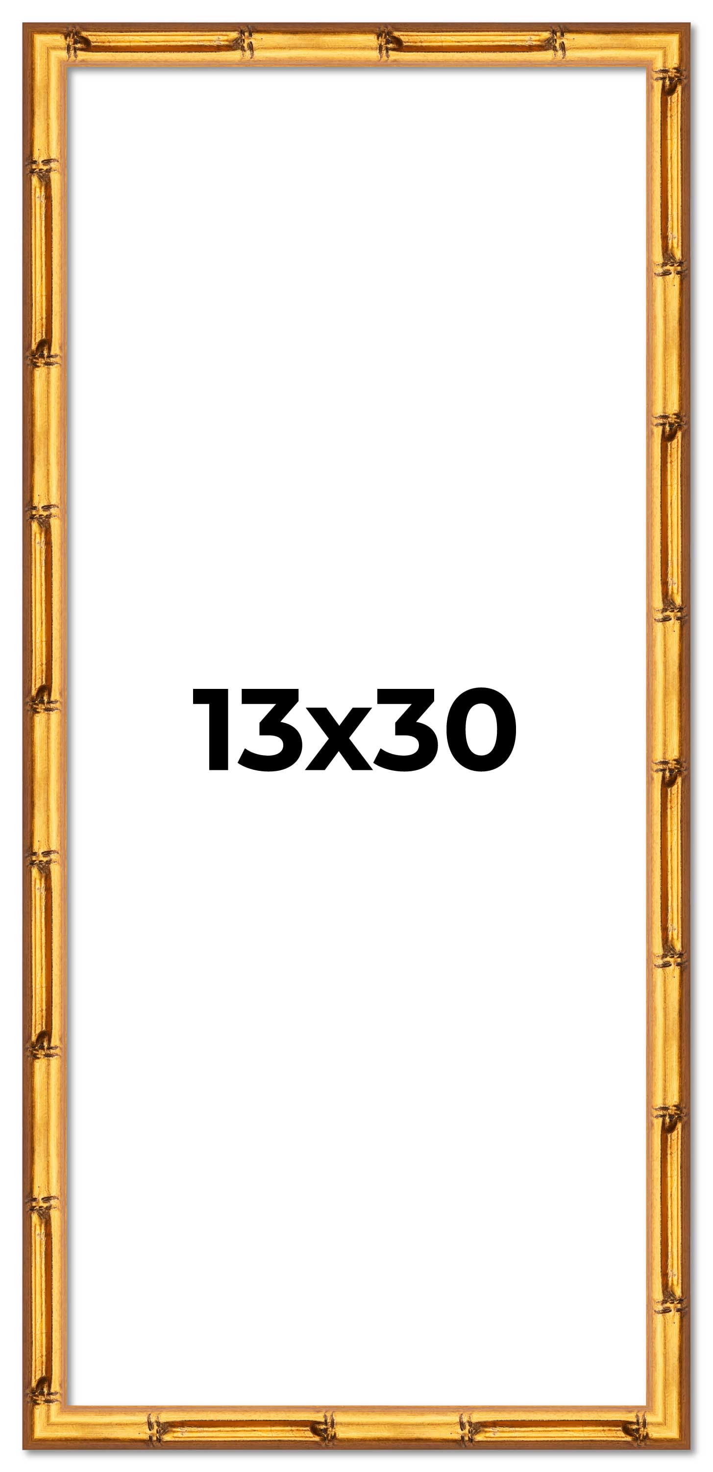 13x30 Frame Gold Bamboo Solid Wood Picture Frame | 1 Inch Moulding ...
