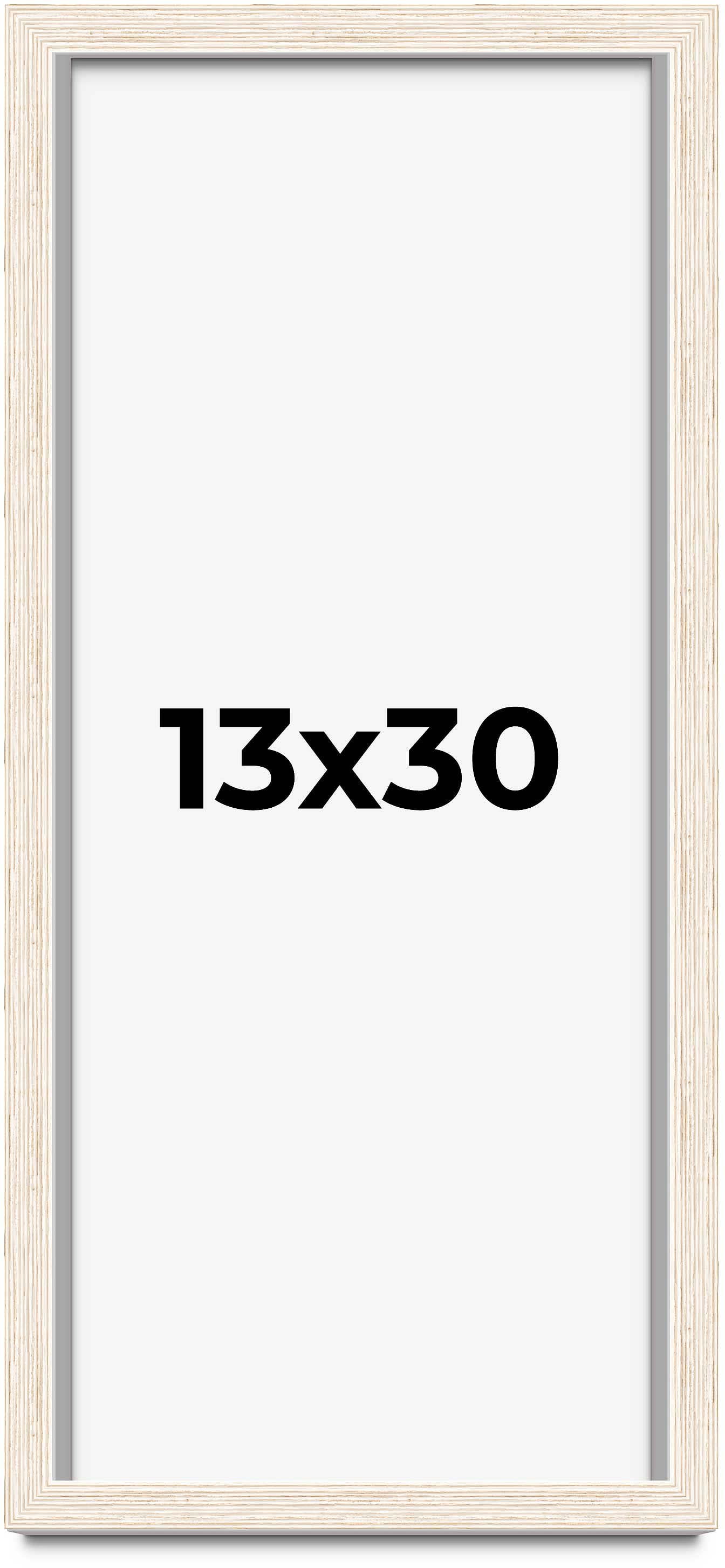 13x30 Shadow Box Frame White | 1.125 Inches Deep Real Wood Rustic ...