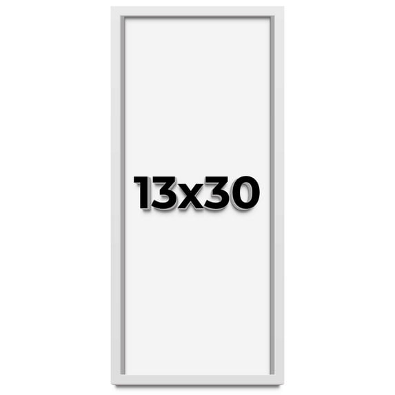 13x30 Shadow Box Frame White | 1 Inches Deep Real Wood Contemporary ...