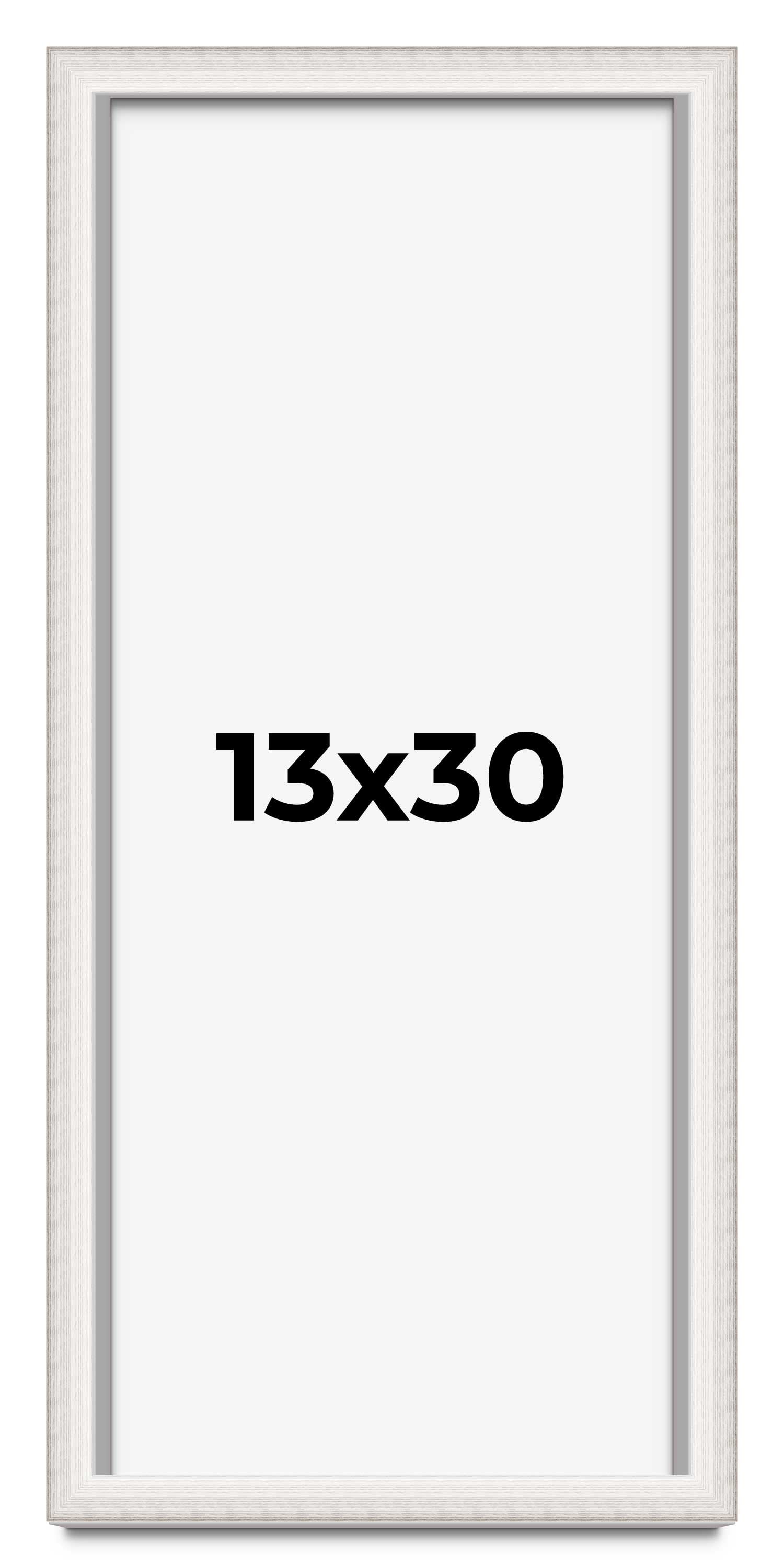 13x30 Shadow Box Silver Brushed Striped Display Frame | 1.625 Inches ...