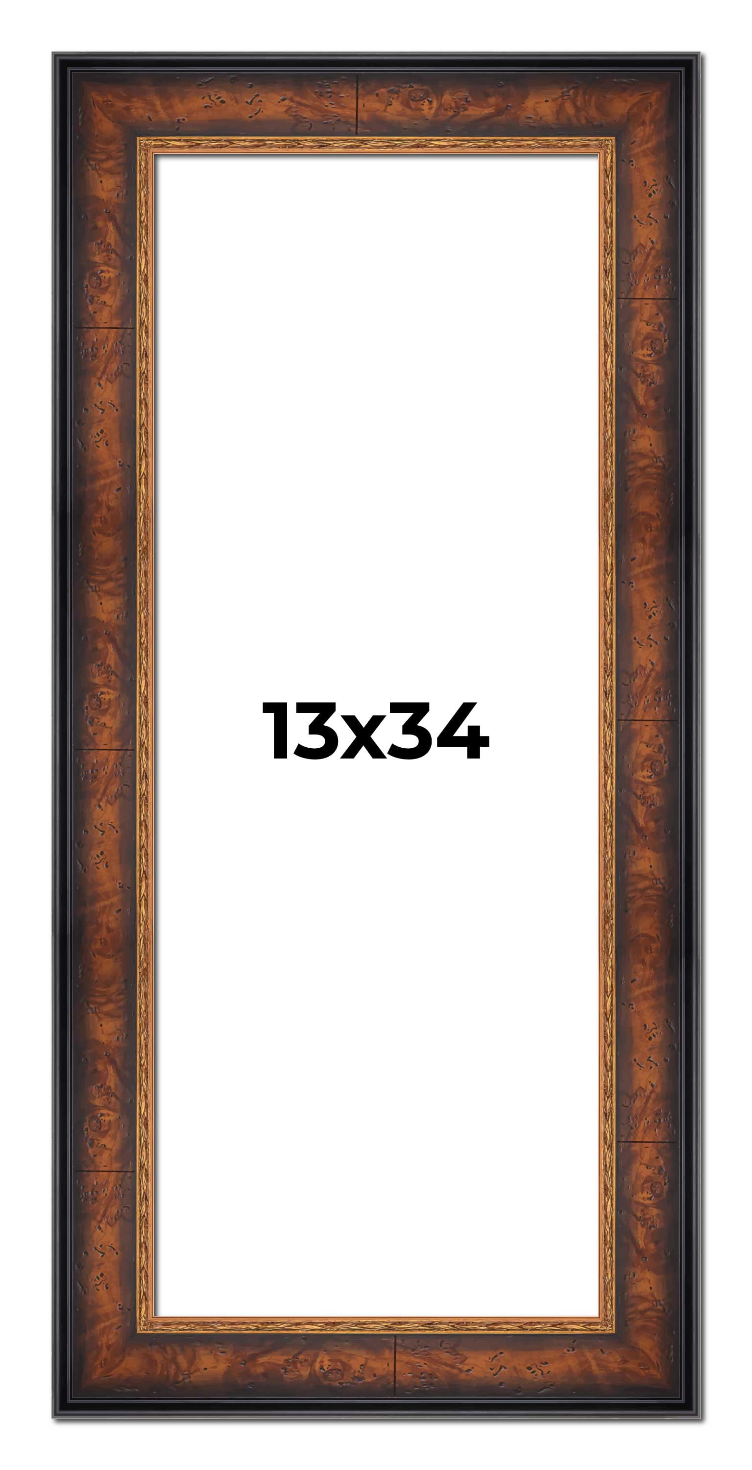 13x34 Frame Brown Walnut Gold Ornate Trim Solid Wood Plein Air Picture ...