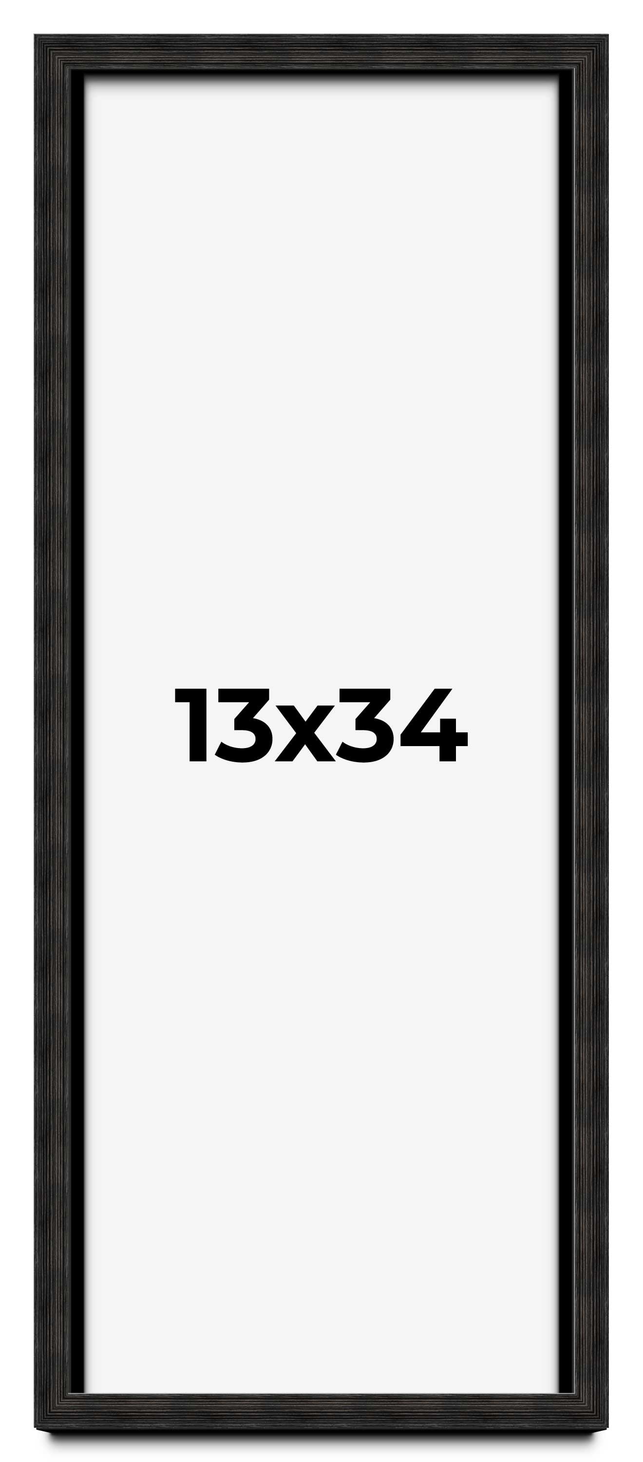 13x34 Shadow Box Black Rustic Barnwood Display Frame | 1.125 Inch Deep ...