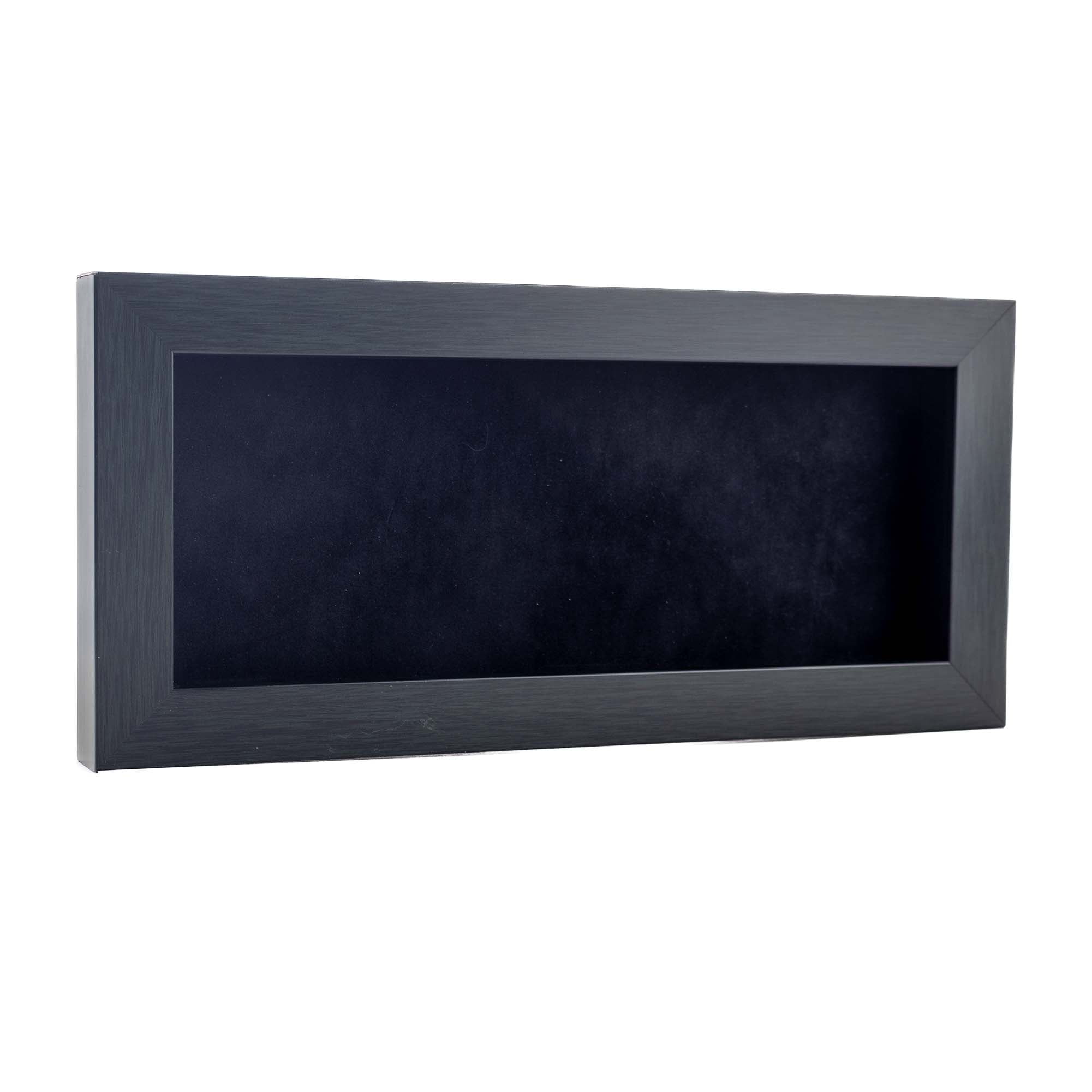 13x34 Shadow Box Frame Charcoal Gray Wood | With a 3/4" Usable Display ...