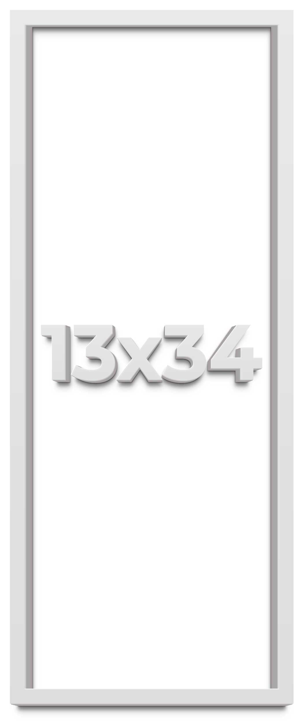 13x34 Shadow Box Frame Painted White Real Wood with a White Acid-Free ...