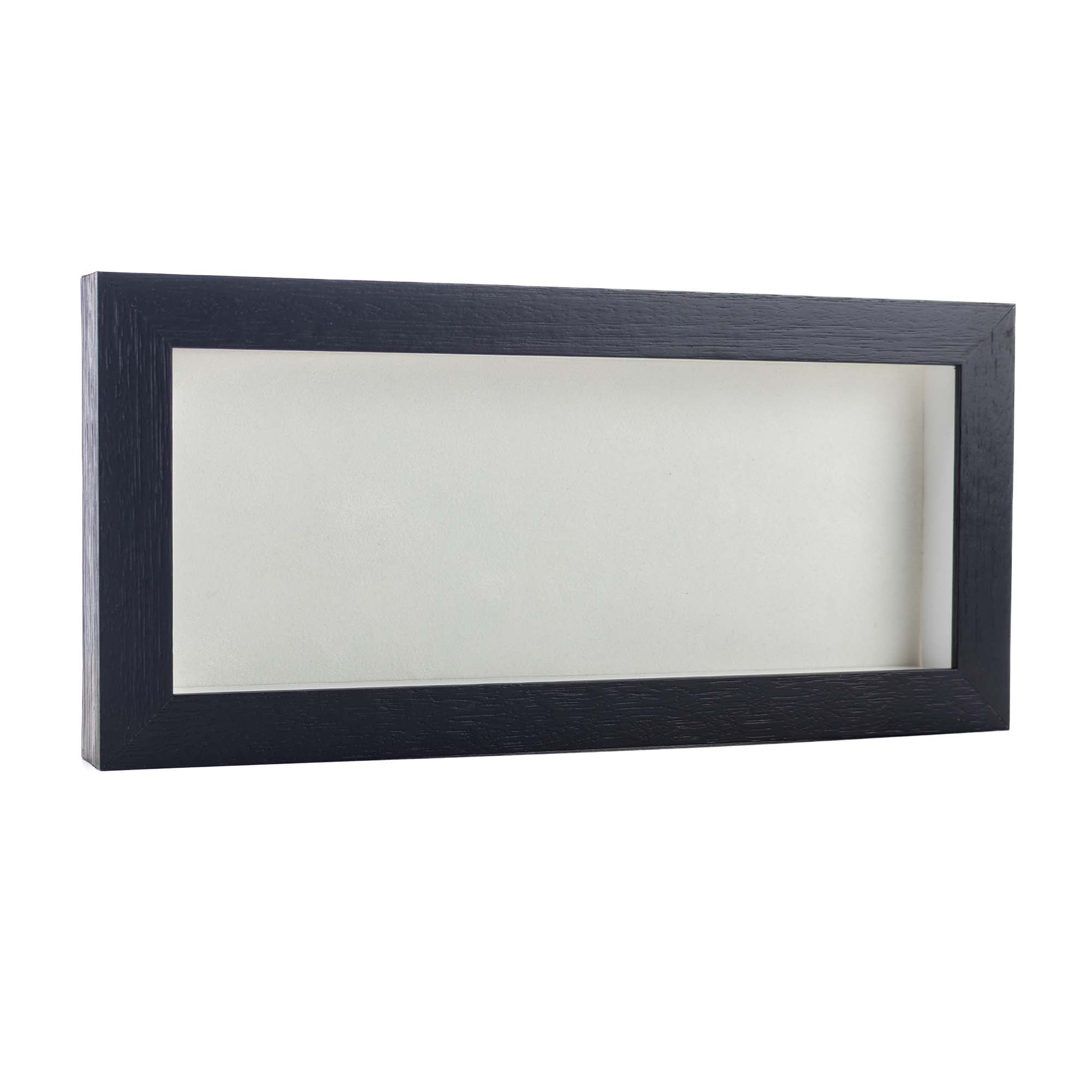 13x34 Shadow Box Frame Textured Black Wood | With a 3/4" Usable Display ...