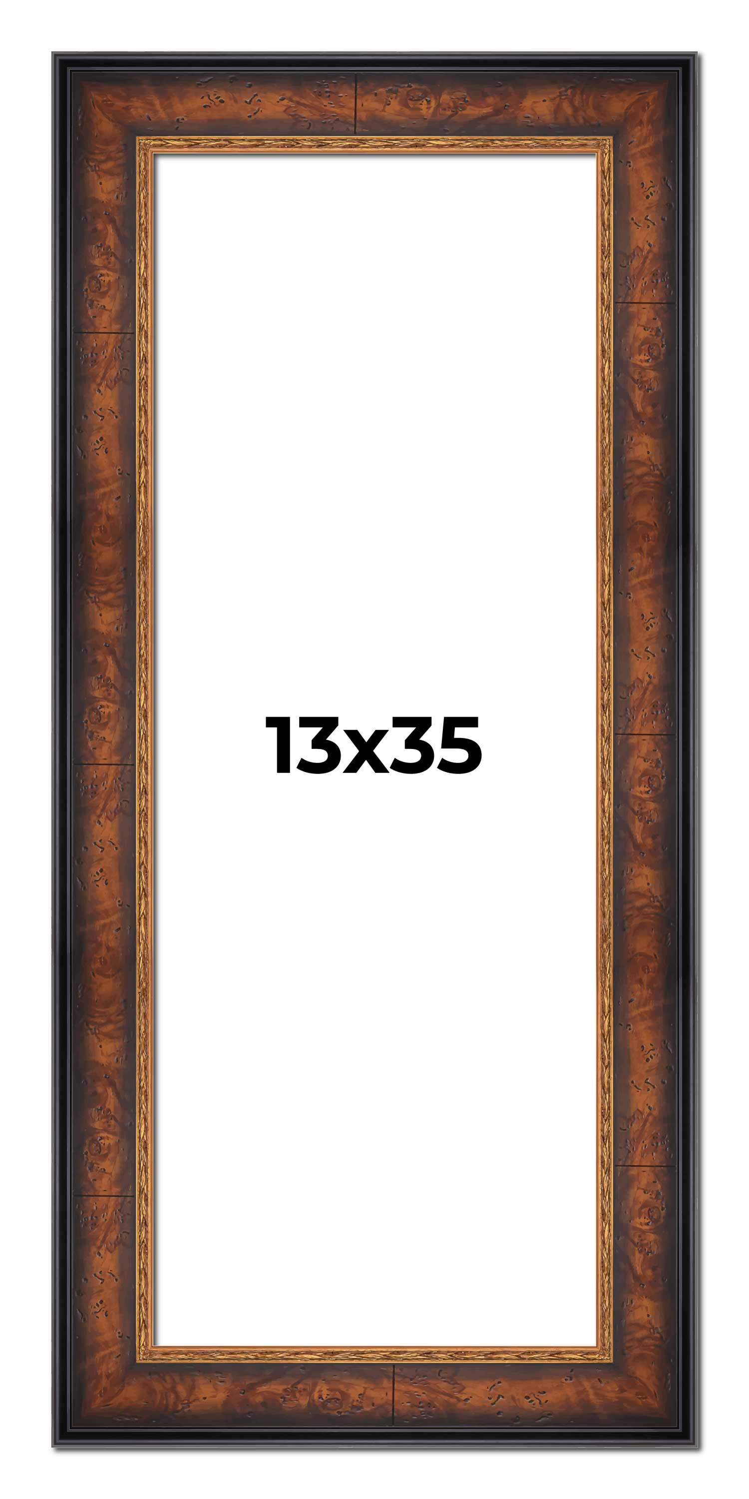 13x35 Frame Brown Walnut Gold Ornate Trim Solid Wood Plein Air Picture ...