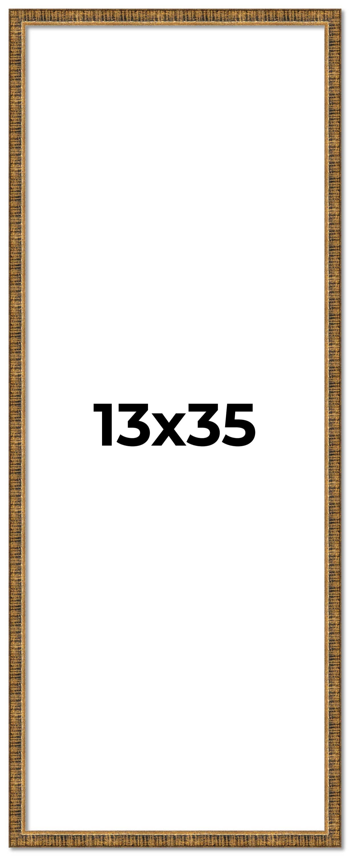 13x35 Frame Gold Kingsley Distressed Solid Wood Picture Frame Width 0. ...