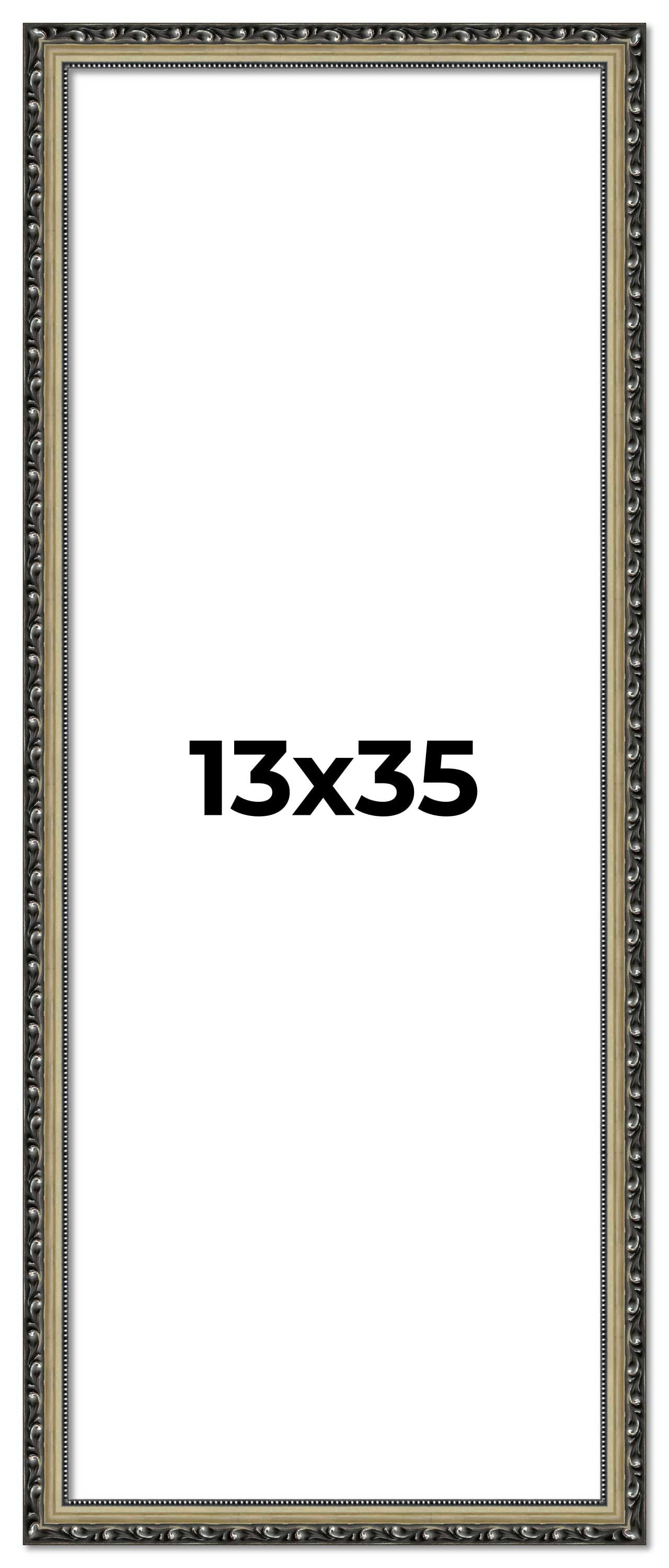 13x35 Frame Silver Solid Wood Picture Frame Width 1.125 Inches ...