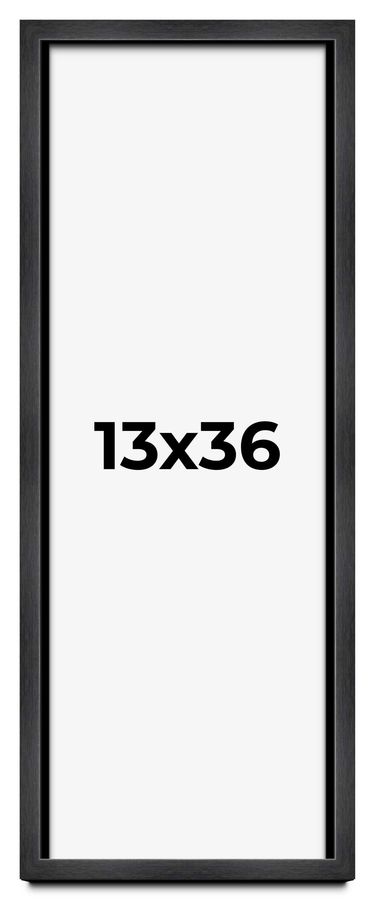 13x36 Frame Black Charcoal Grey Wood Textured Picture Frame | 0.75 Inch ...