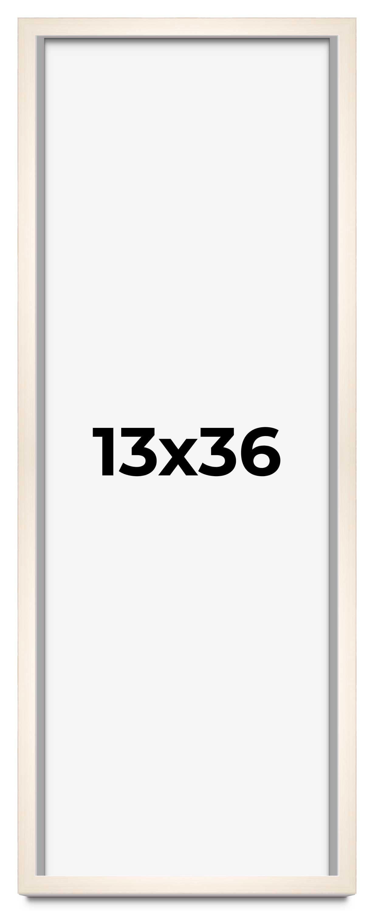 13x36 Frame White Wash Solid Wood Picture Frame | 0.8125 Inch Moulding ...