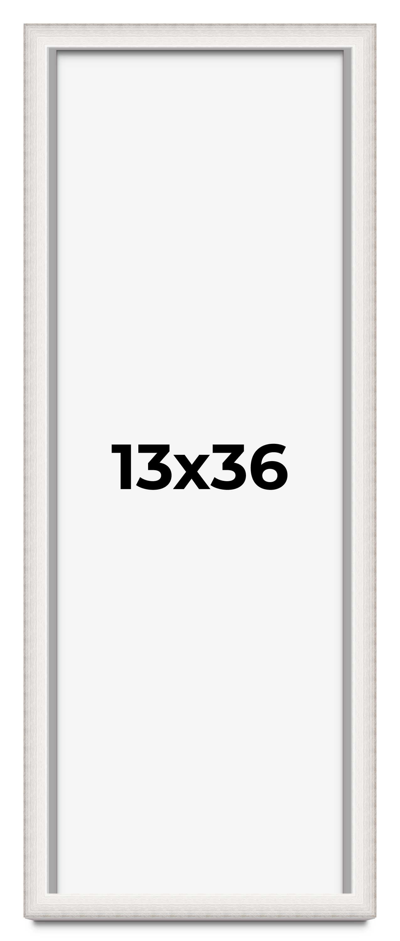 13x36 Shadow Box Silver Brushed Striped Display Frame | 1.625 Inches ...
