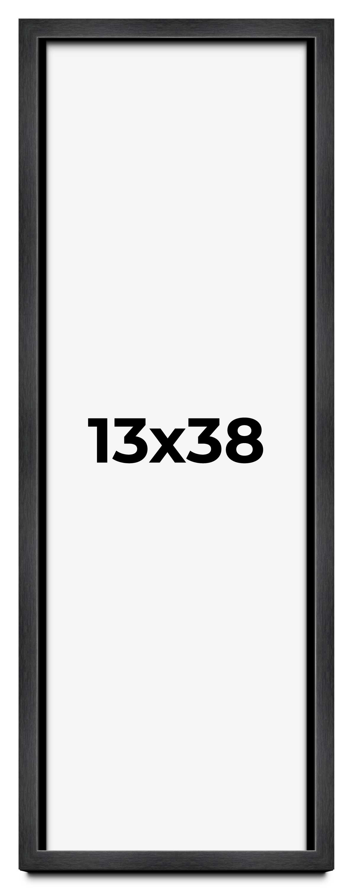 13x38 Frame Black Charcoal Grey Wood Textured Picture Frame | 0.75 Inch ...