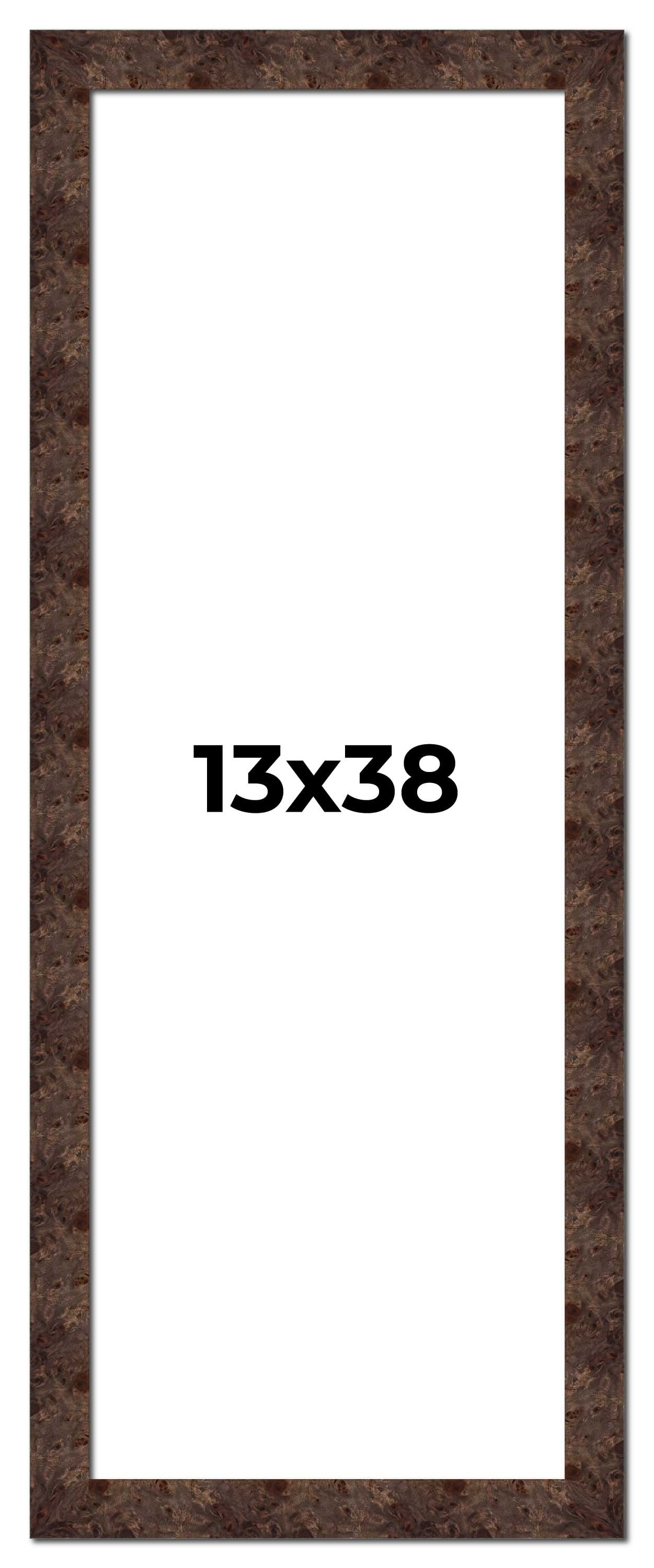 13x38 Frame Brown Burl Real Wood Picture Frame Width 1.625 Inches ...
