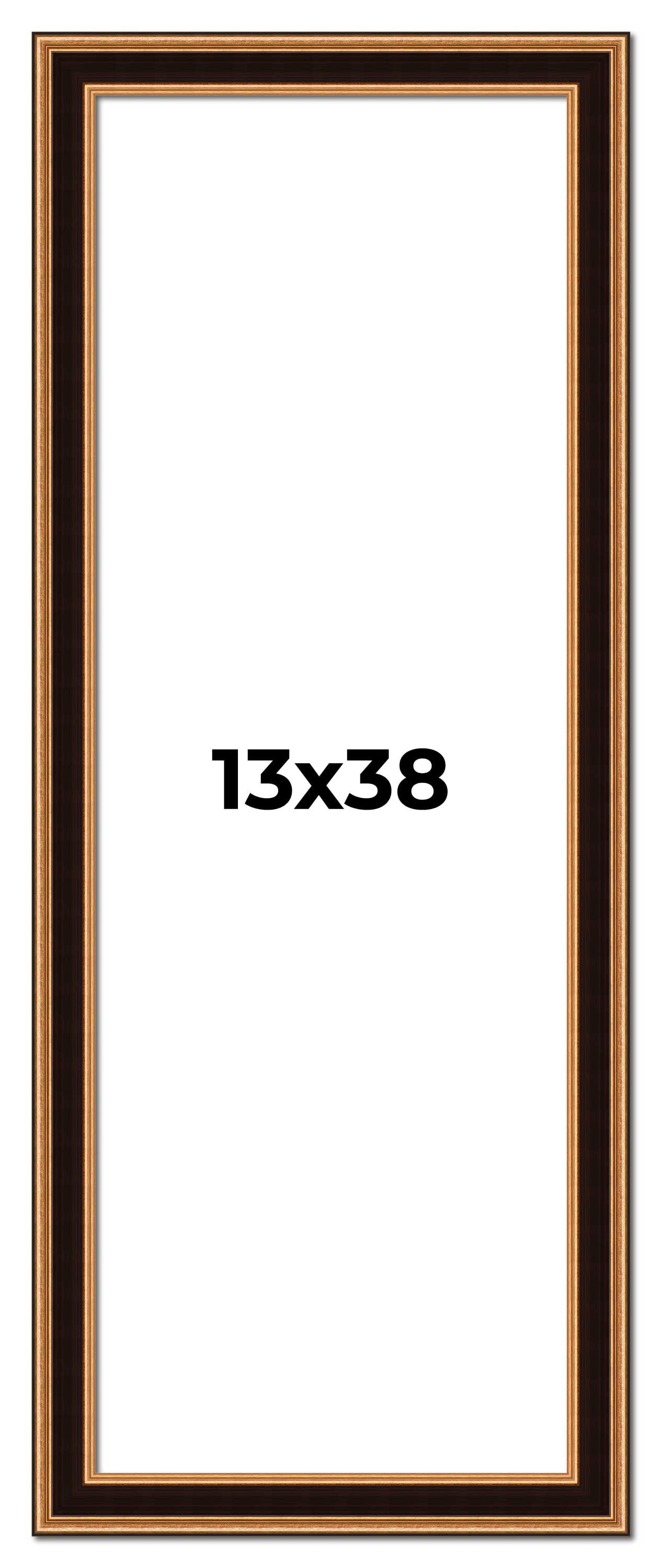 13x38 Frame Gold Brown Plein Air Vintage Solid Wood Picture Frame | 1. ...