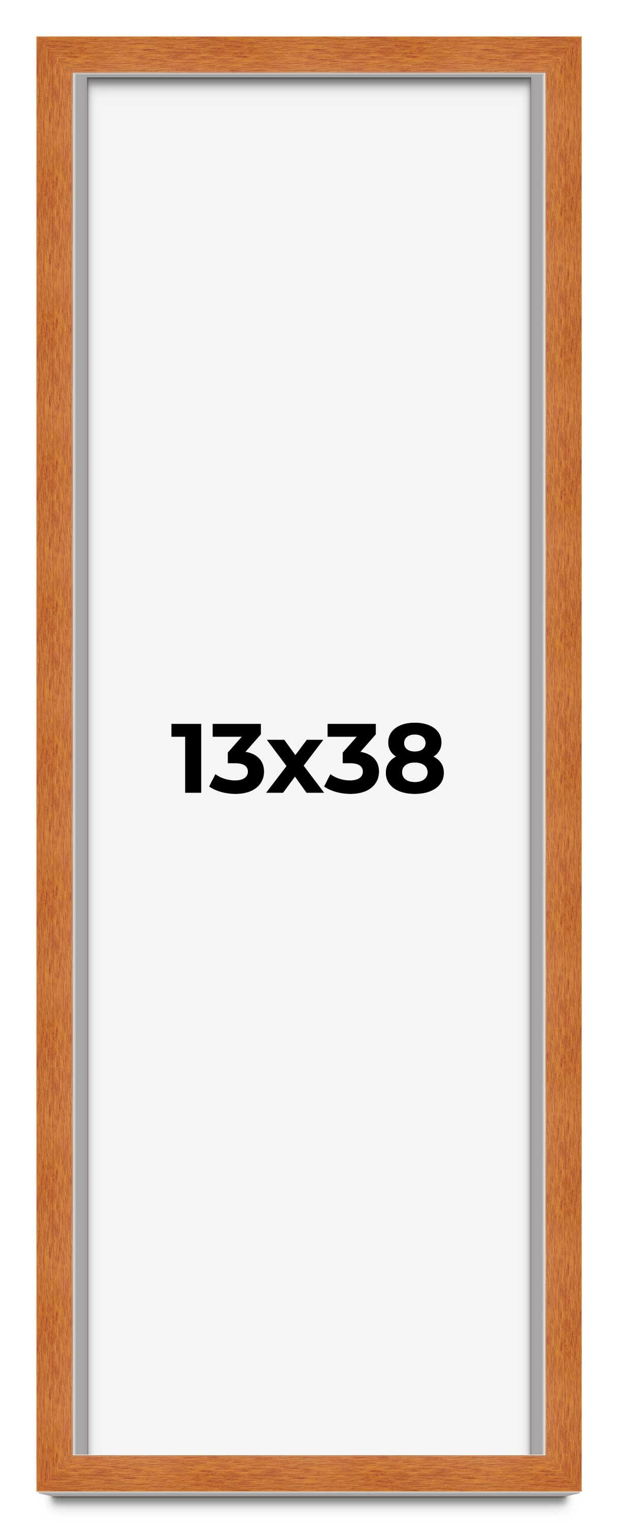 13x38 Shadow Box Frame Brown | 0.875 Inches Deep Real Wood Contemporary ...
