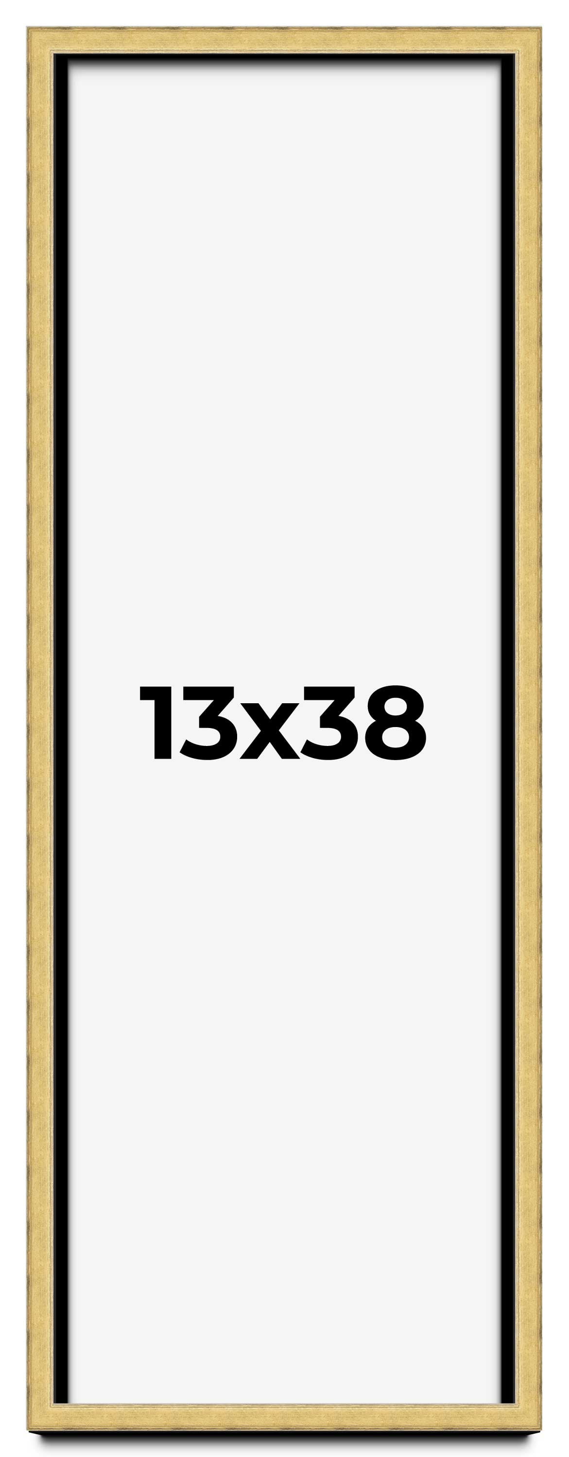 13x38 Shadow Box Frame Gold | 1.375 Inches Deep Real Wood Contemporary ...