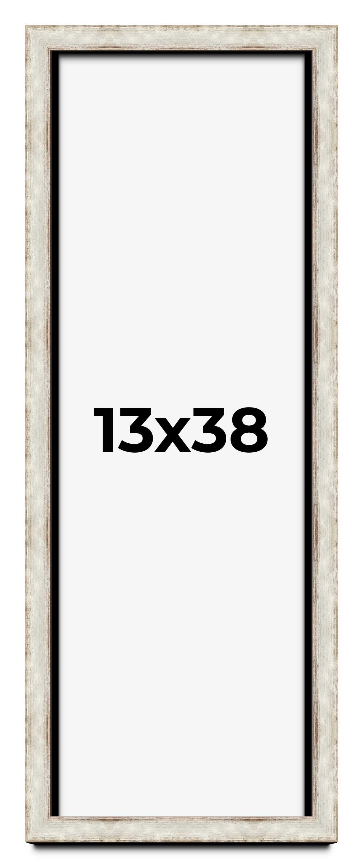 13x38 Shadow Box Frame Silver | 1.625 Inches Deep Real Wood ...