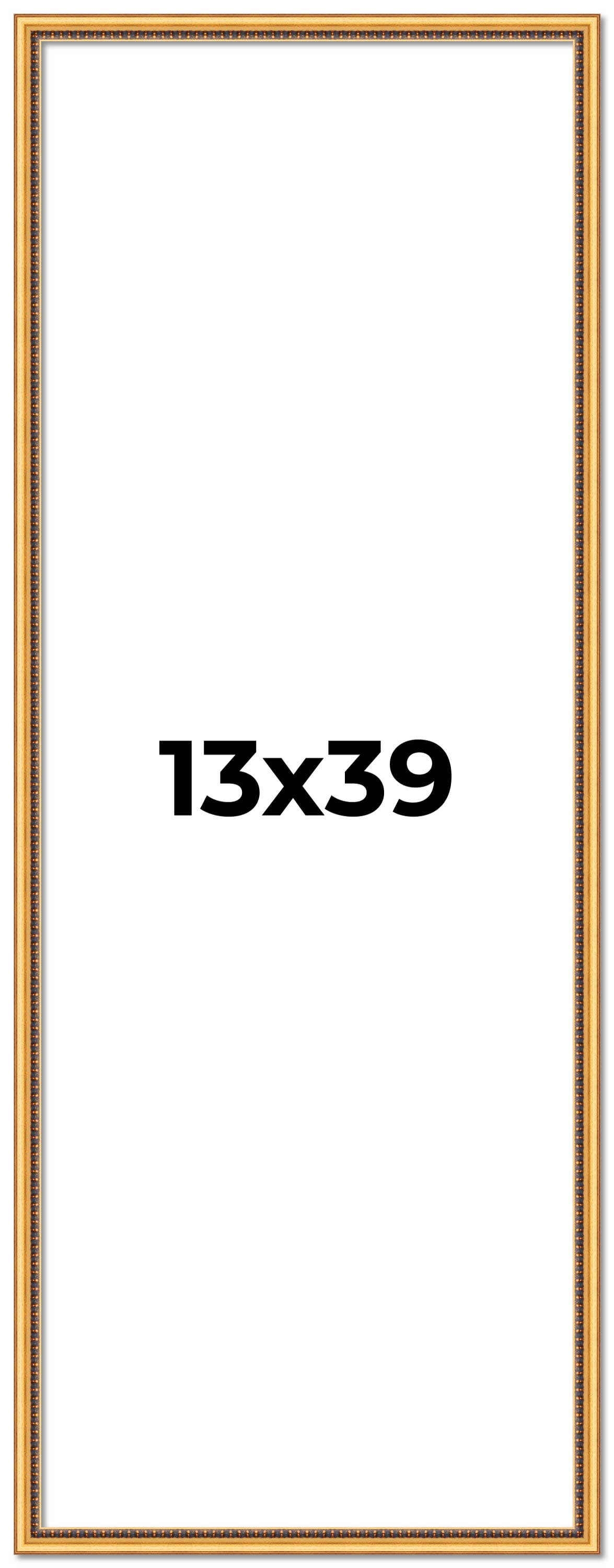 13x39 Frame Beaded Gold Solid Wood Picture Frame | 0.75 Inches Moulding ...