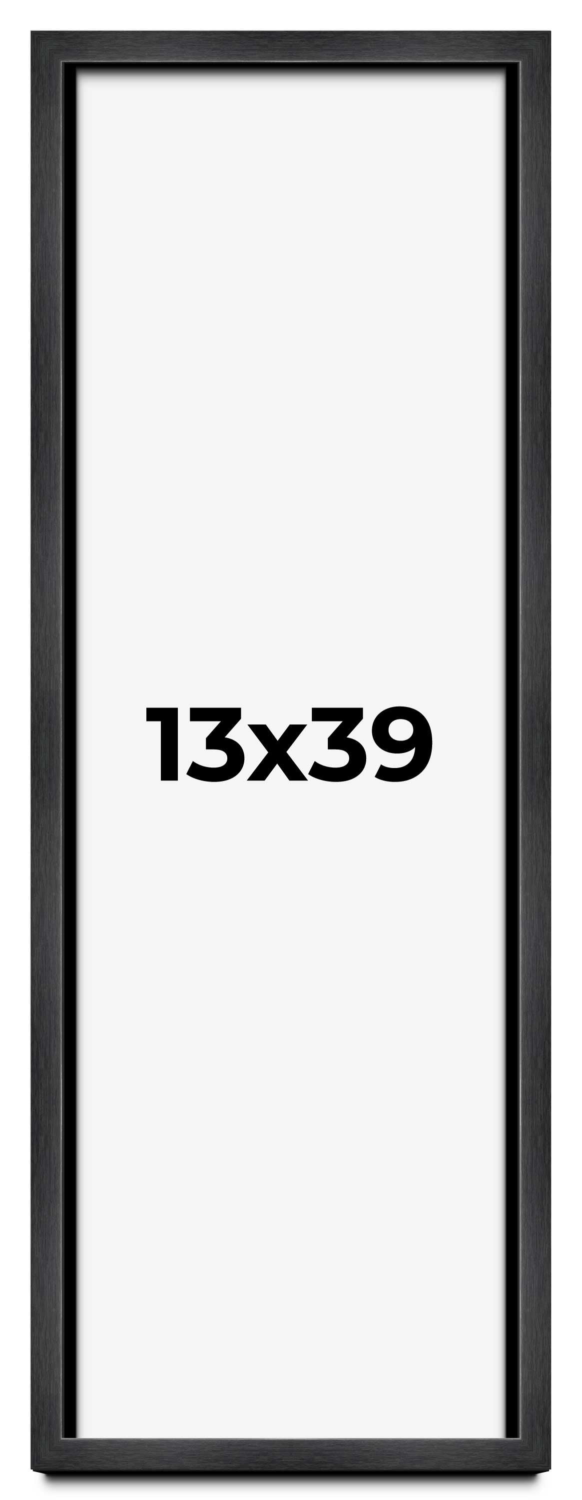 13x39 Frame Black Charcoal Grey Wood Textured Picture Frame | 0.75 Inch ...