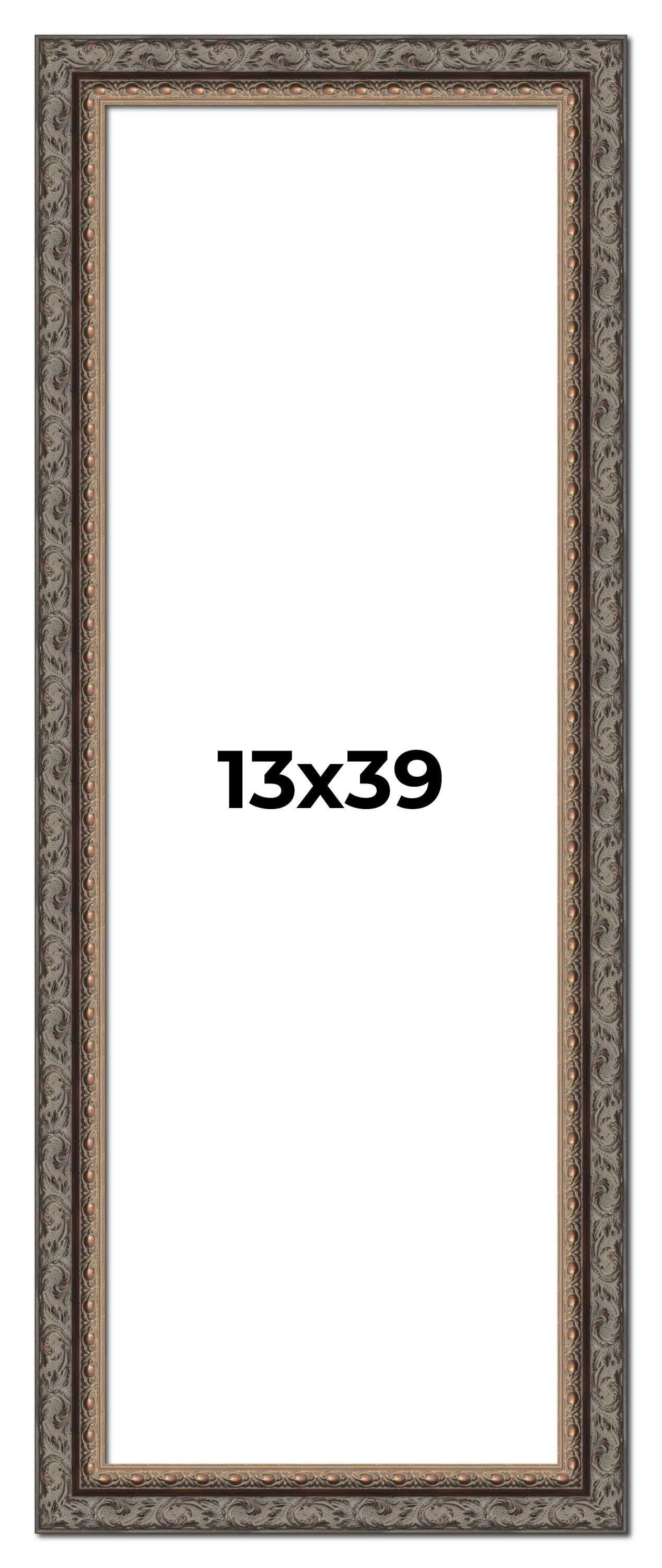 13x39 Frame Black and Gold Ornate Fitz Solid Wood Picture Frame Width 2 ...