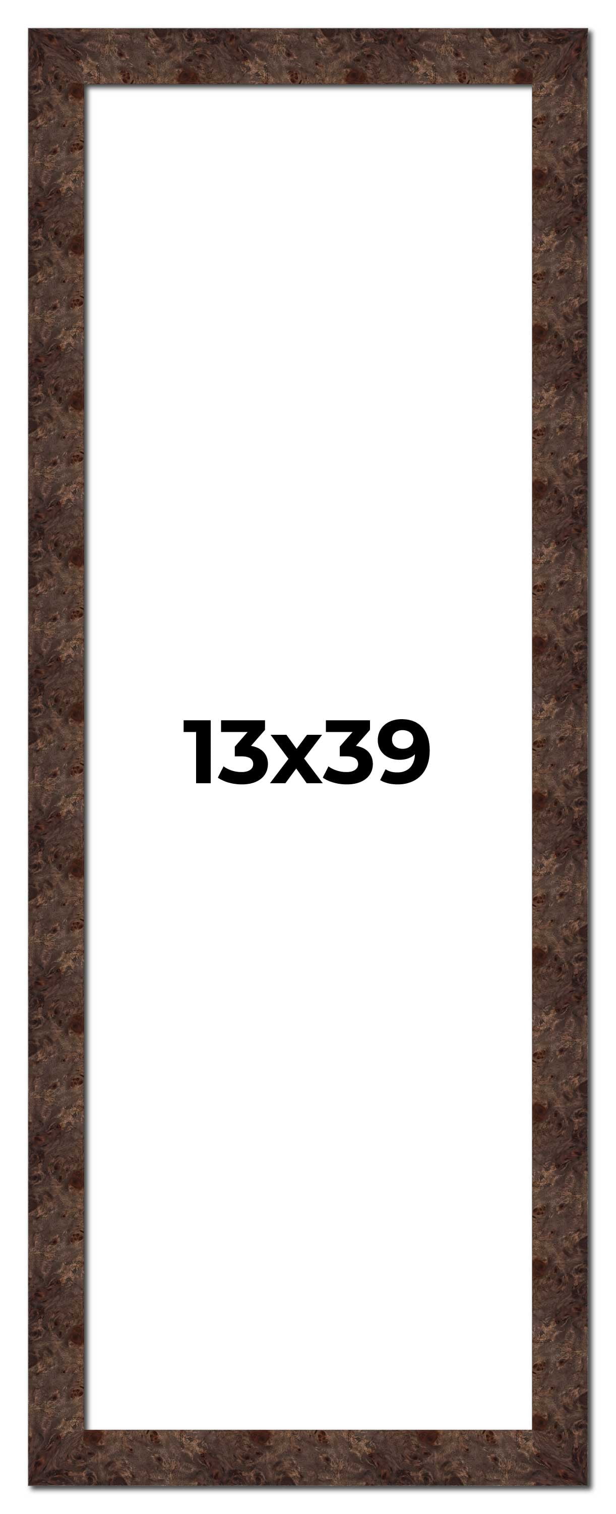 13x39 Frame Brown Burl Real Wood Picture Frame Width 1.625 Inches ...