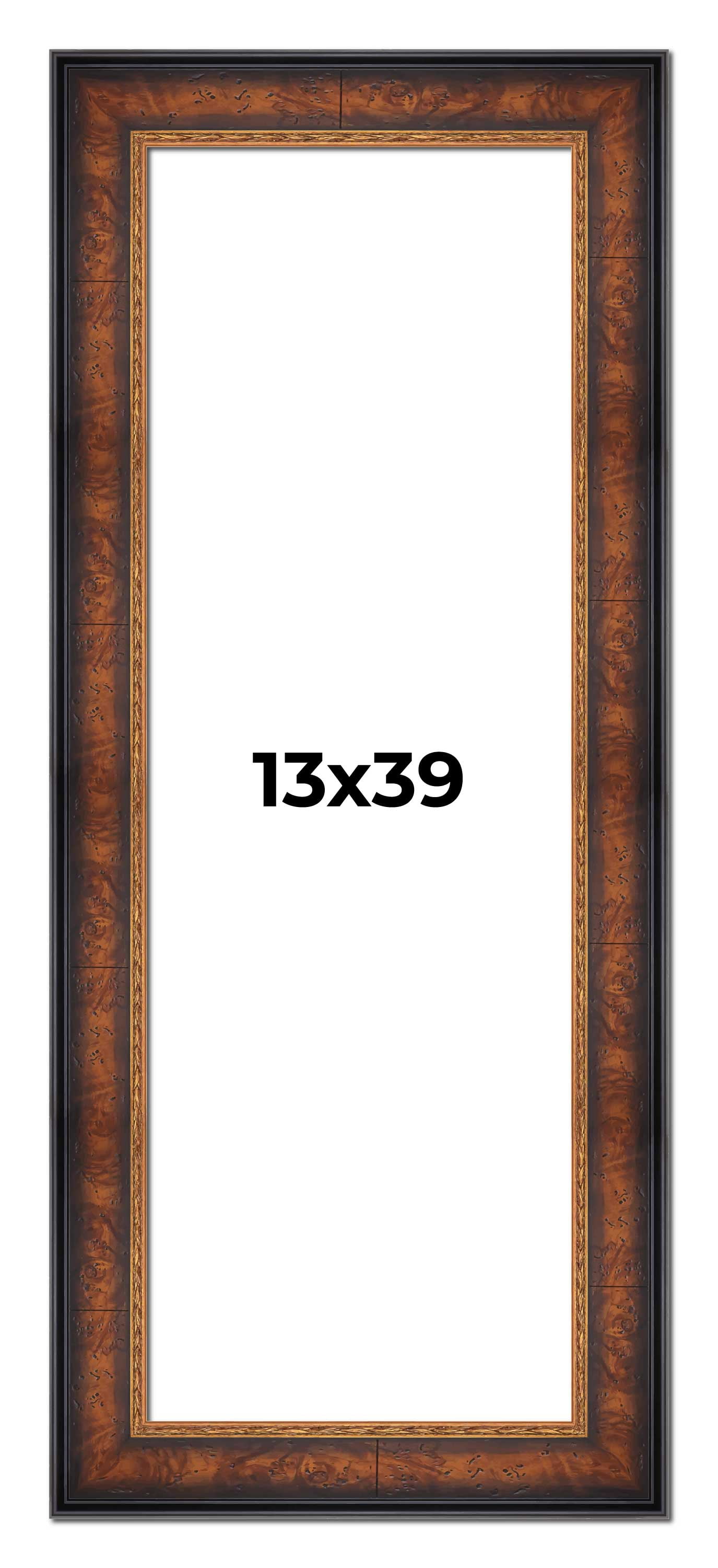 13x39 Frame Brown Walnut Gold Ornate Trim Solid Wood Plein Air Picture ...