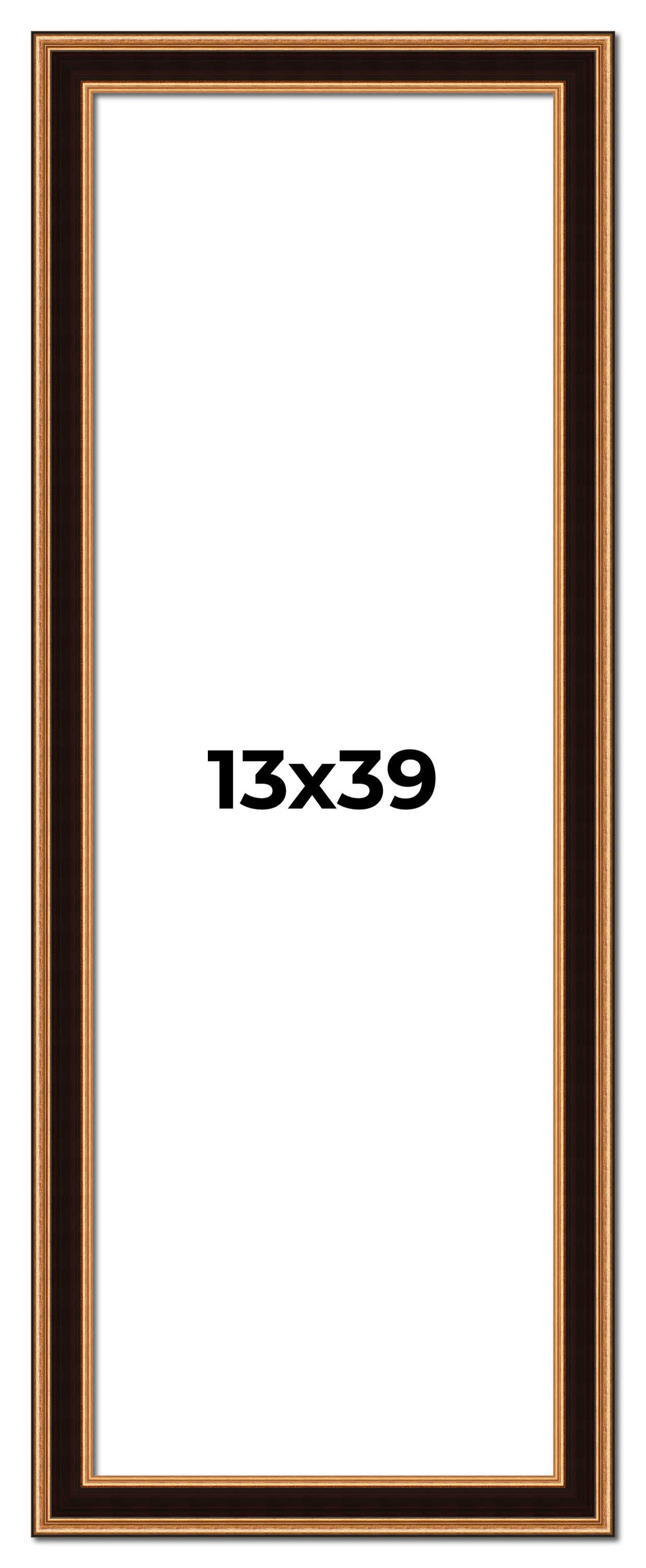 13x39 Frame Gold Brown Plein Air Vintage Solid Wood Picture Frame | 1. ...