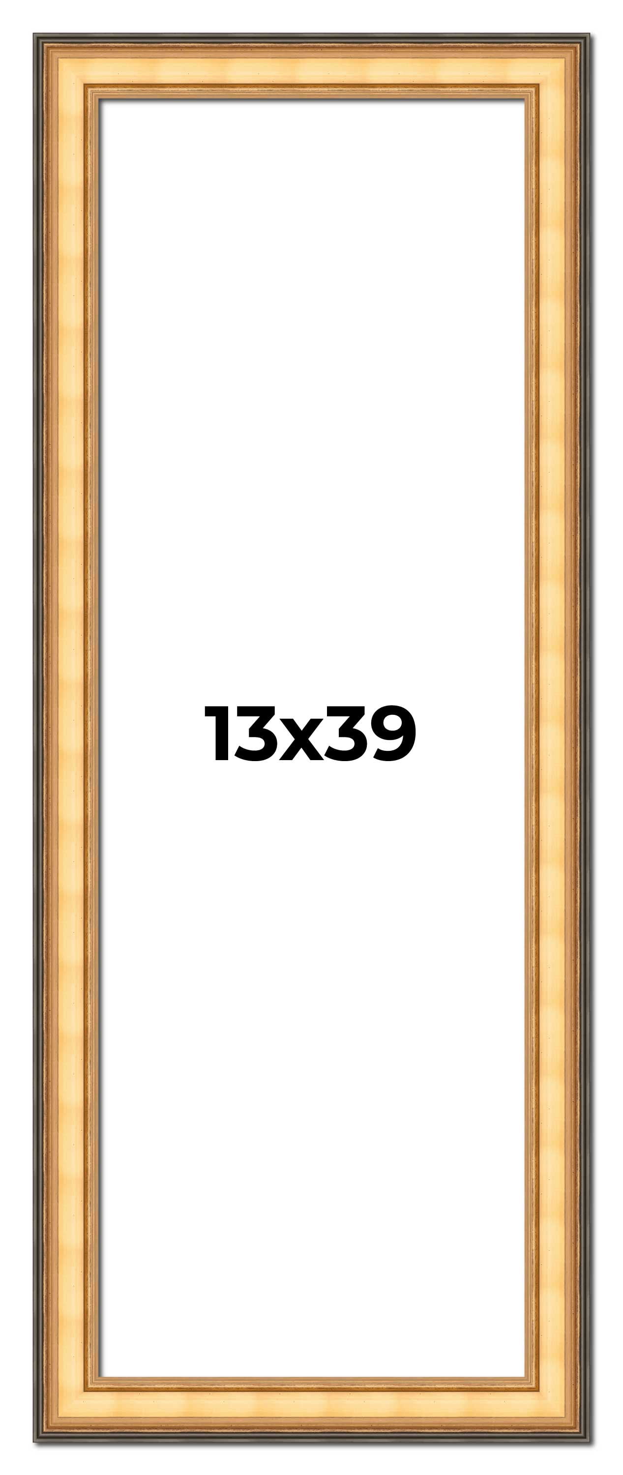 13x39 Frame Gold Plein Aire Solid Wood Picture Frame Width 2 Inches ...