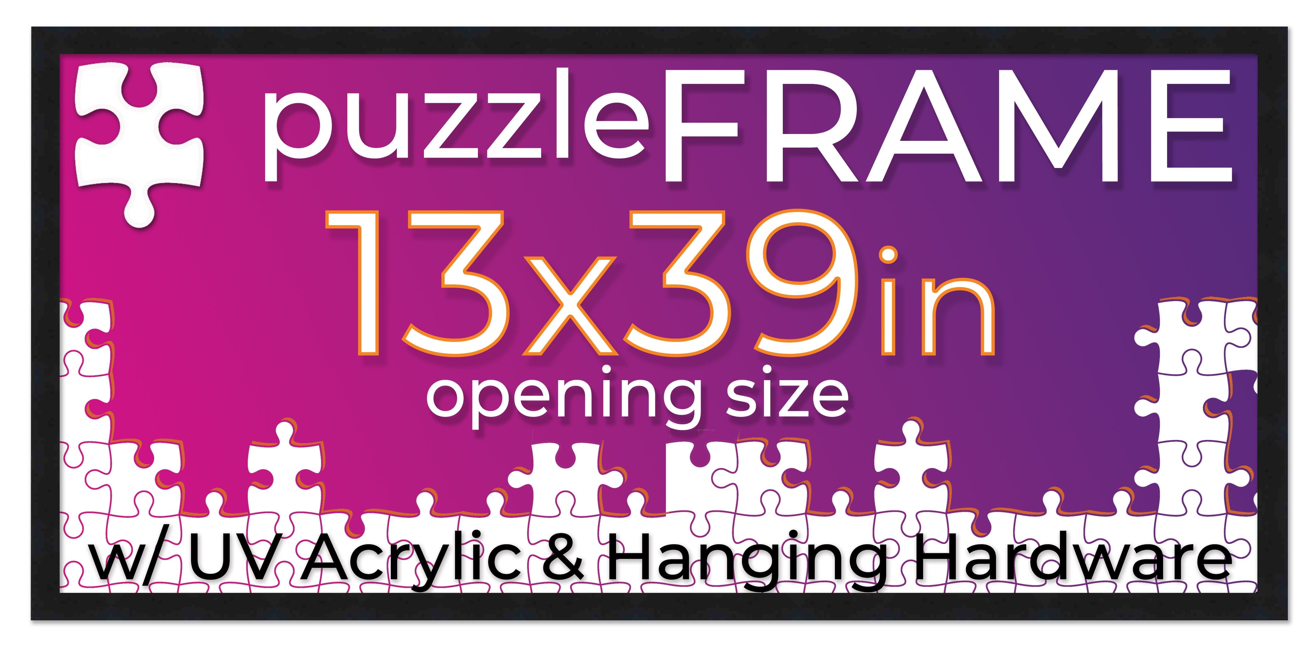 13x39 Jigsaw Puzzle Frame Kit - Kit Includes Puzzle Glue Sheets, Black ...