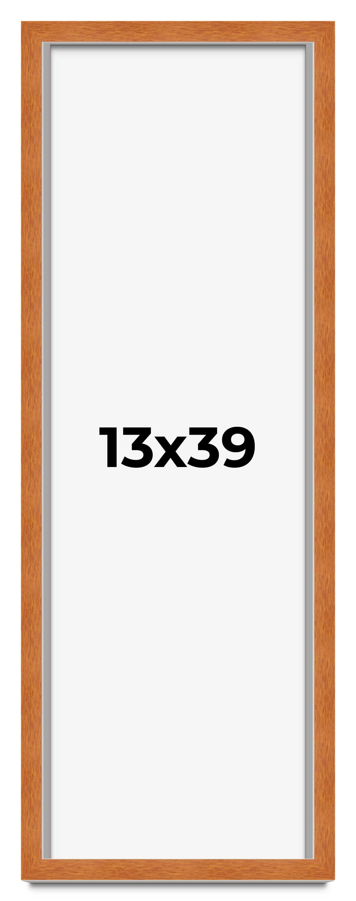 13x39 Shadow Box Frame Brown | 0.875 Inches Deep Real Wood Contemporary ...