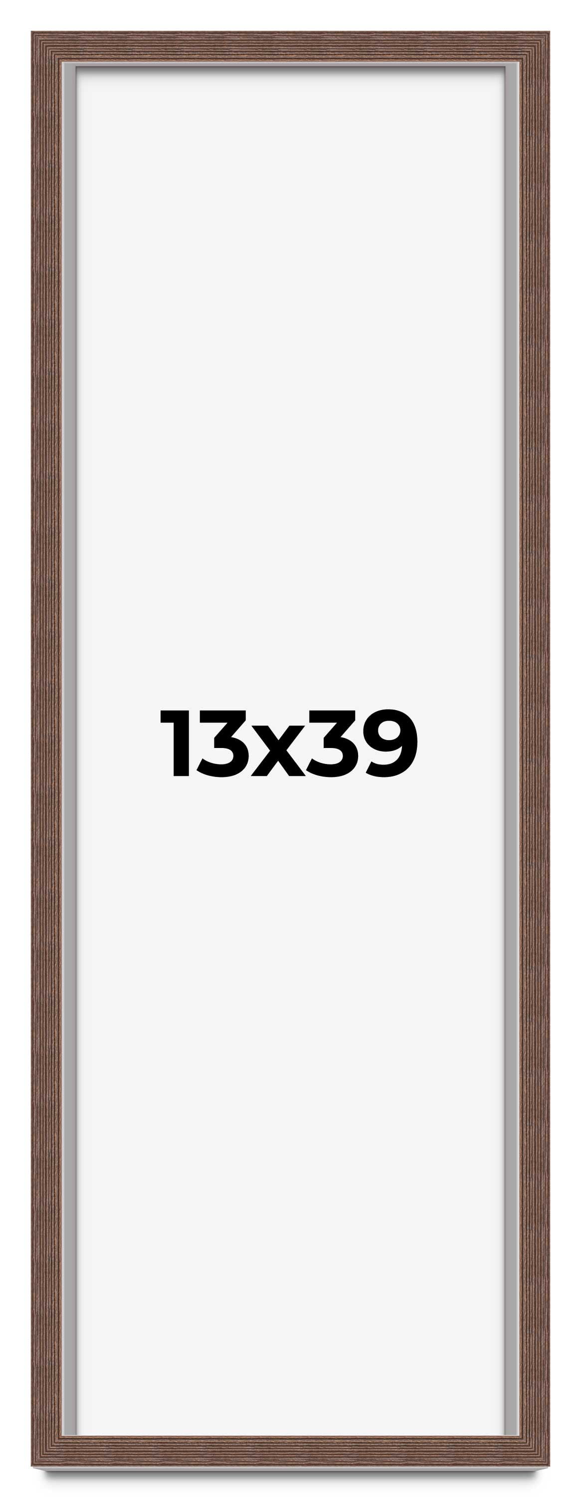 13x39 Shadow Box Frame Brown | 1.125 inches Deep Real Wood Rustic ...