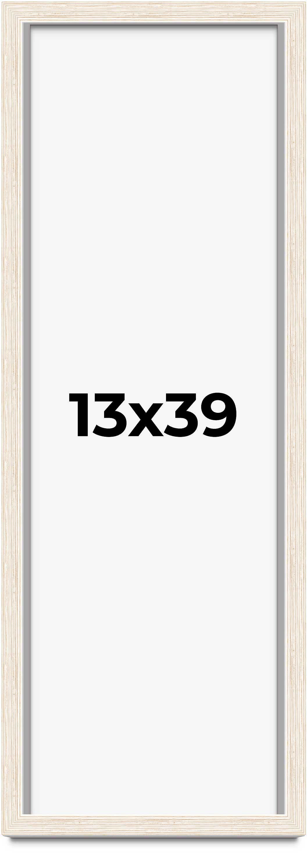 13x39 Shadow Box Frame White | 1.125 Inches Deep Real Wood Rustic ...