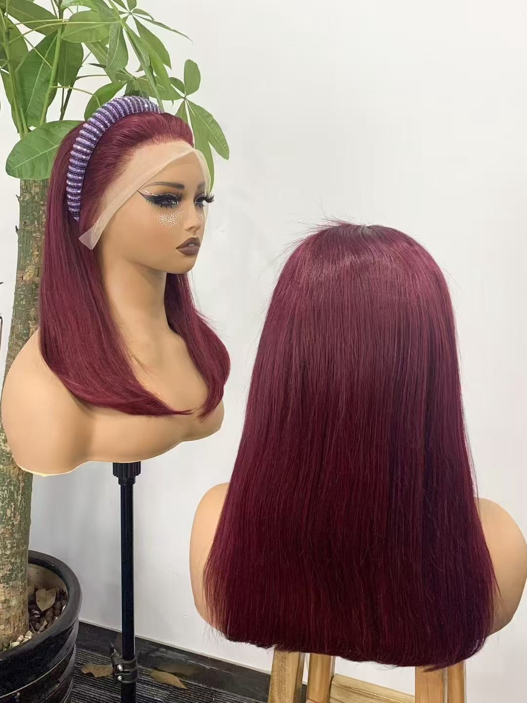 13x4 Full Frontal Lace Glueless 16inch BOB Wig many Colors available ...