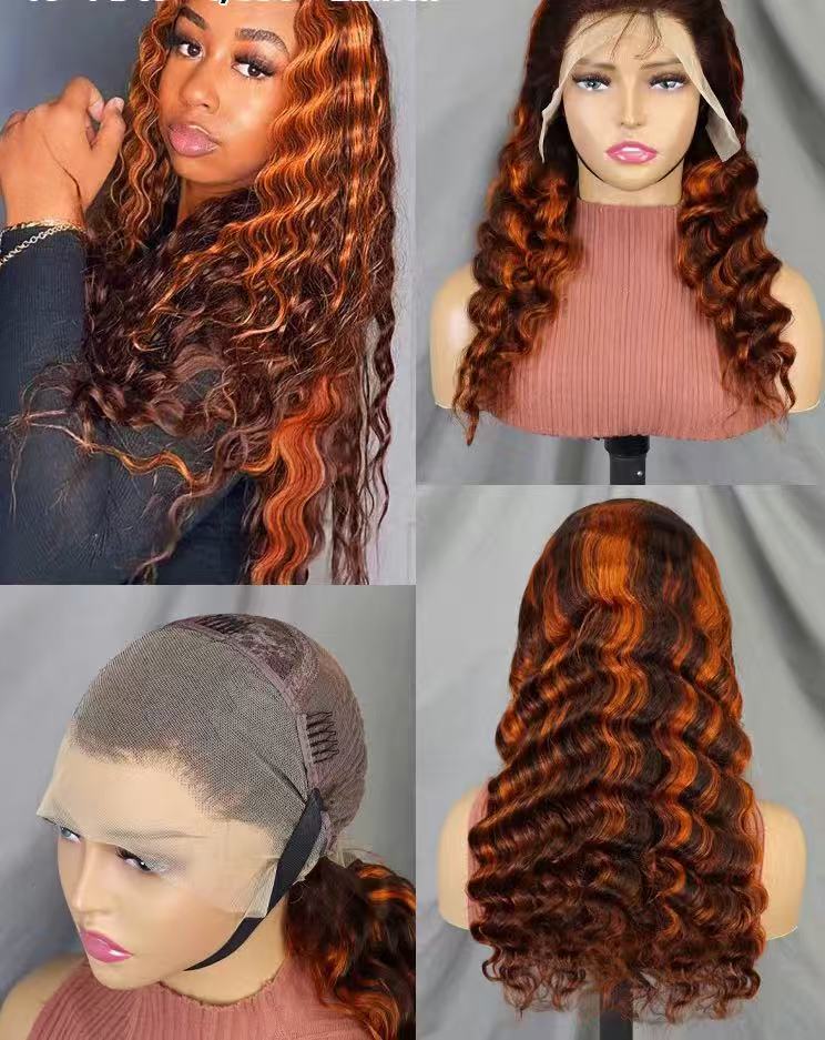 13x4 Full Frontal Lace Glueless 22inch wig many Colors available DEEP ...