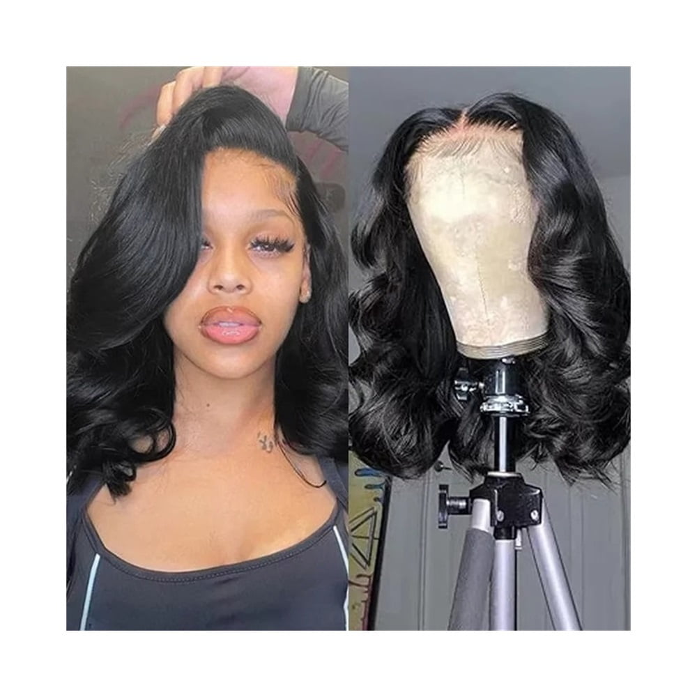 13x4 Transparent Lace Frontal Short Bob Human Hair Wigs 180% Brazilia ...
