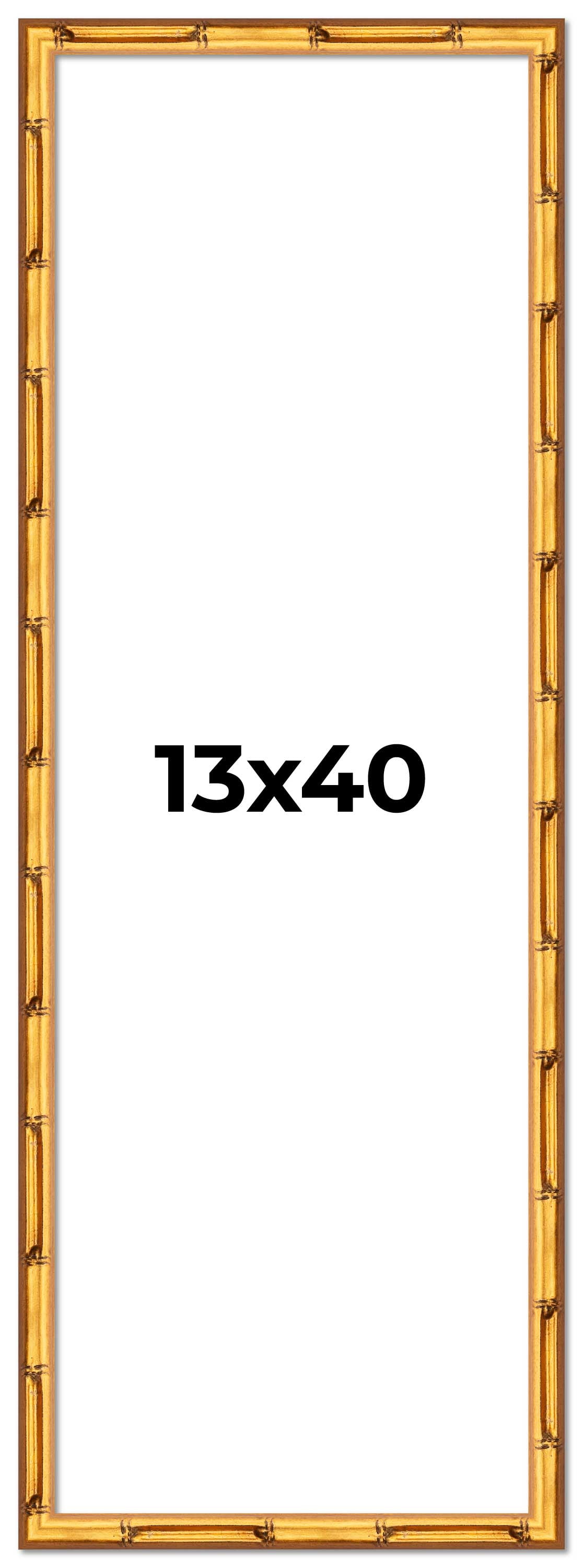 13x40 Frame Gold Bamboo Solid Wood Picture Frame | 1 Inch Moulding ...
