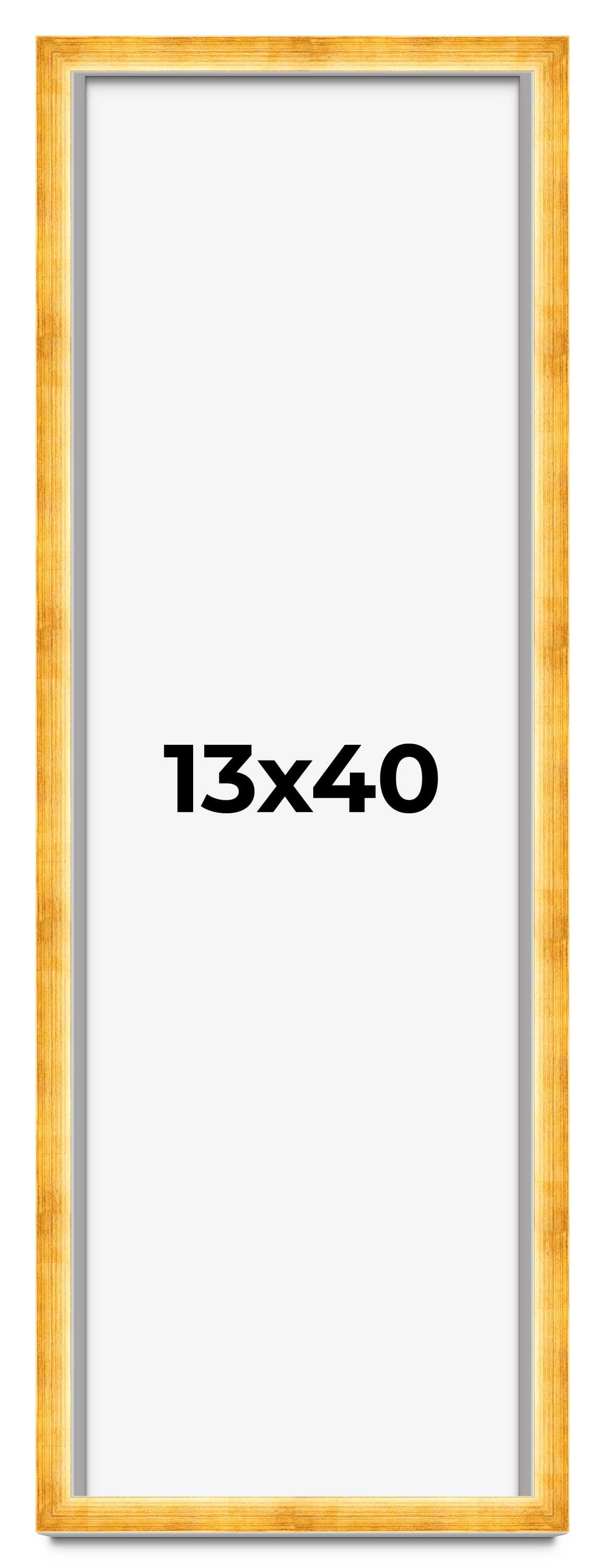 13x40 Shadow Box Frame Gold | 1.625 Inches Deep Real Wood Traditional ...