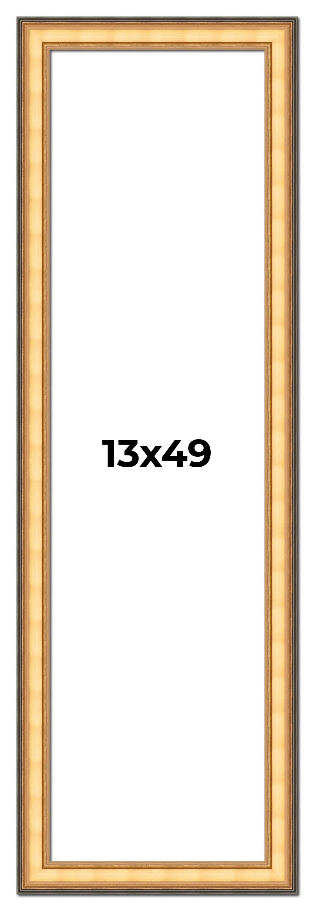 13x49 Frame Gold Plein Aire Solid Wood Picture Frame Width 2 Inches ...