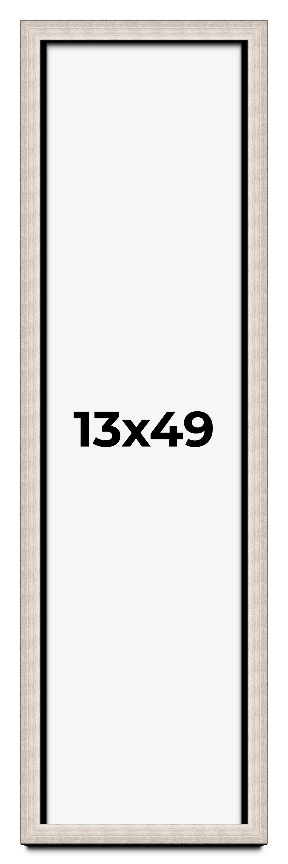 13x49 Shadow Box Brushed Silver | 1.5 Inch Deep | 1.25 Inch Moulding ...