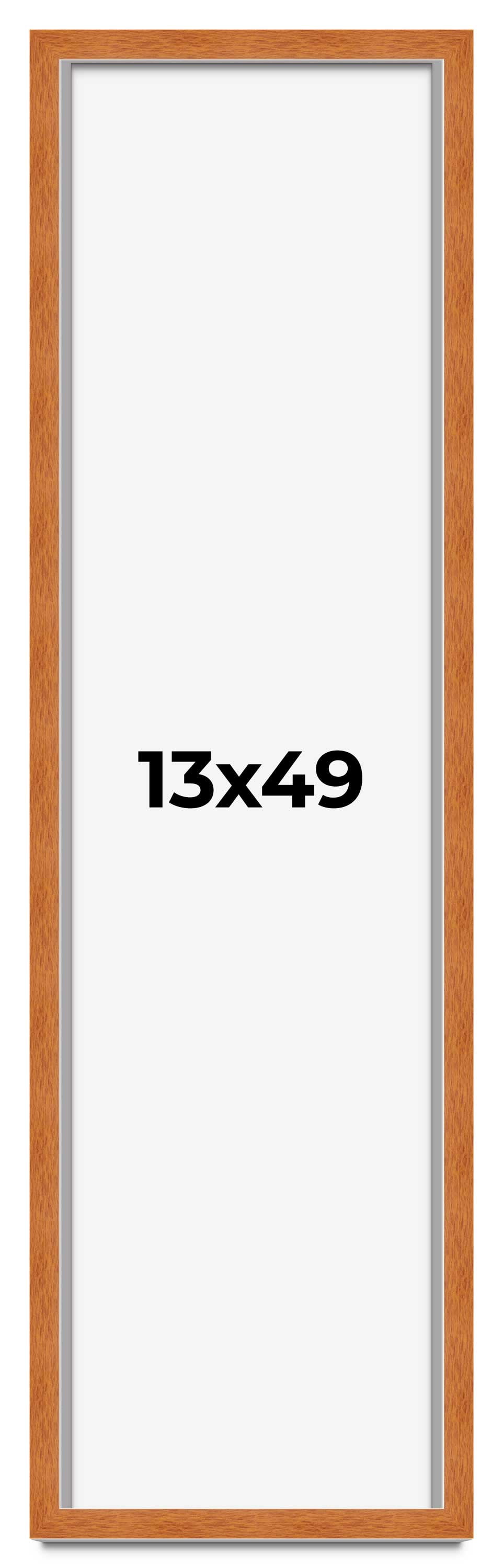 13x49 Shadow Box Frame Brown | 0.875 Inches Deep Real Wood Contemporary ...