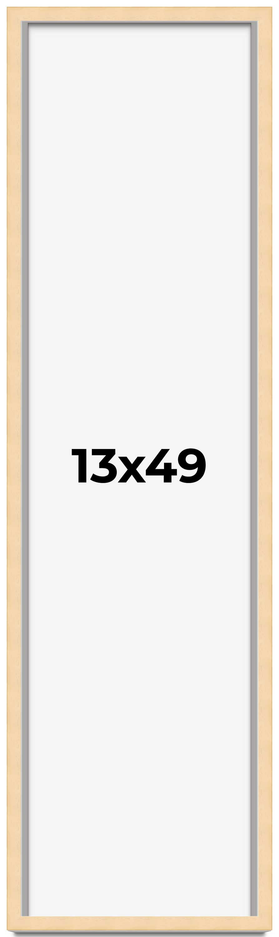 13x49 Shadow Box Frame Brown | 0.875 Inches Deep Real Wood Contemporary ...