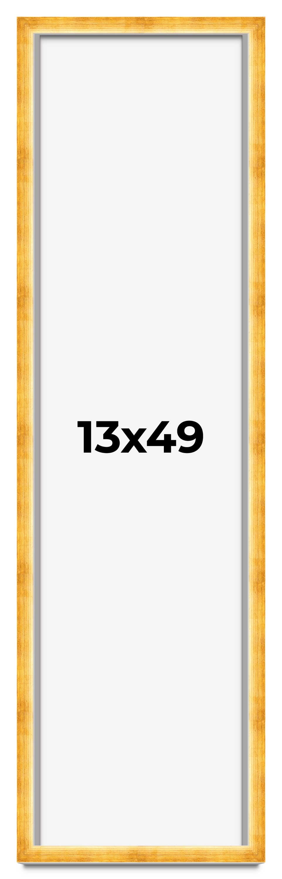 13x49 Shadow Box Frame Gold | 1.625 Inches Deep Real Wood Traditional ...