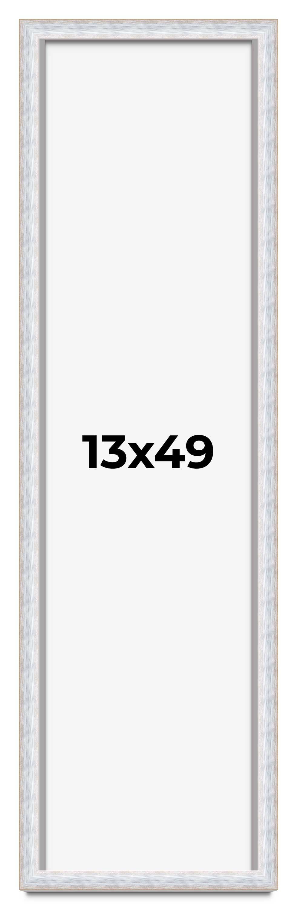 13x49 Shadow Box Frame Silver | 1.625 Inches Deep Real Wood ...