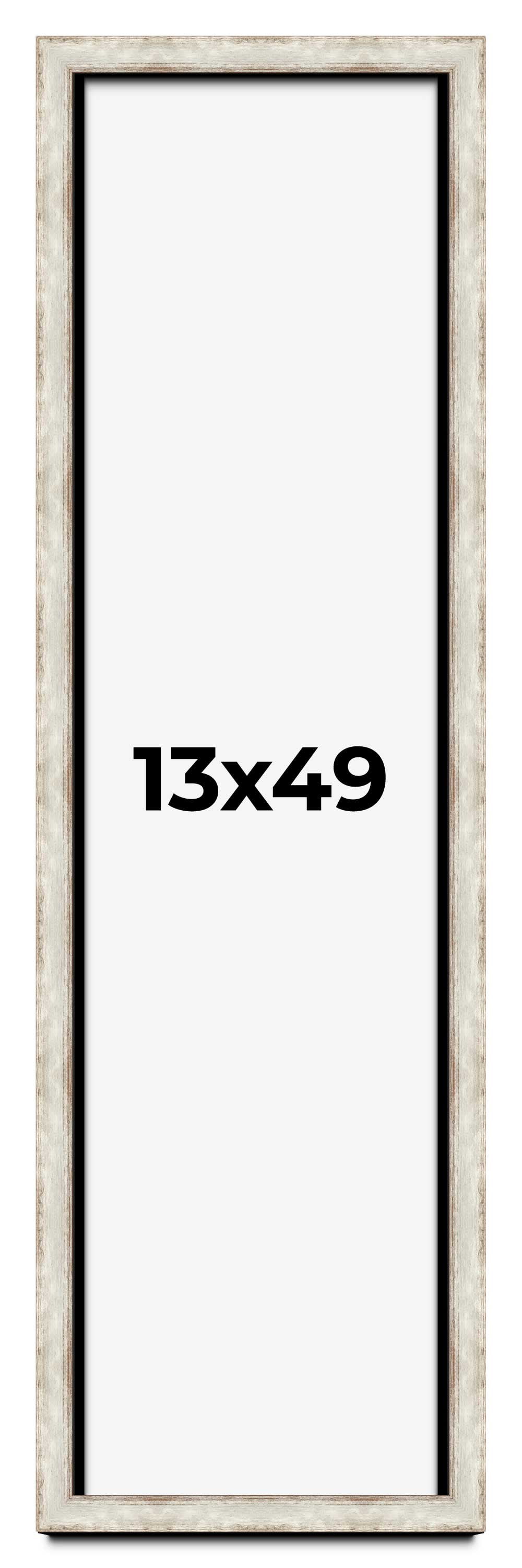 13x49 Shadow Box Frame Silver | 1.625 Inches Deep Real Wood ...