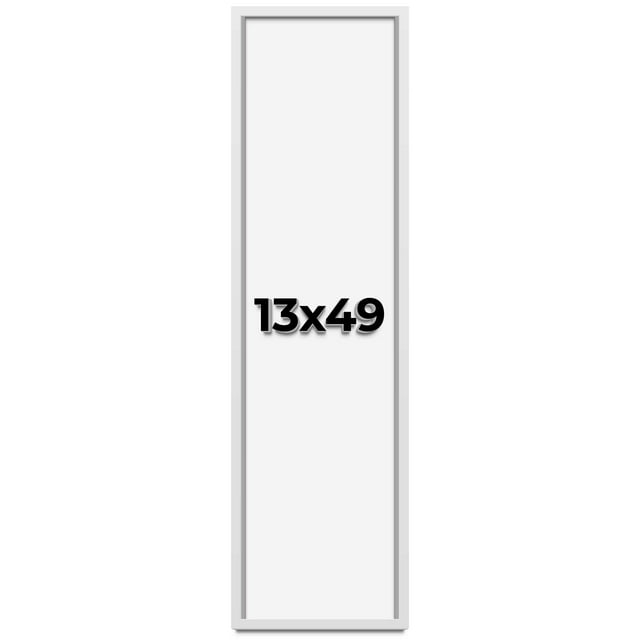 13x49 Shadow Box Frame White | 1 Inches Deep Real Wood Contemporary ...