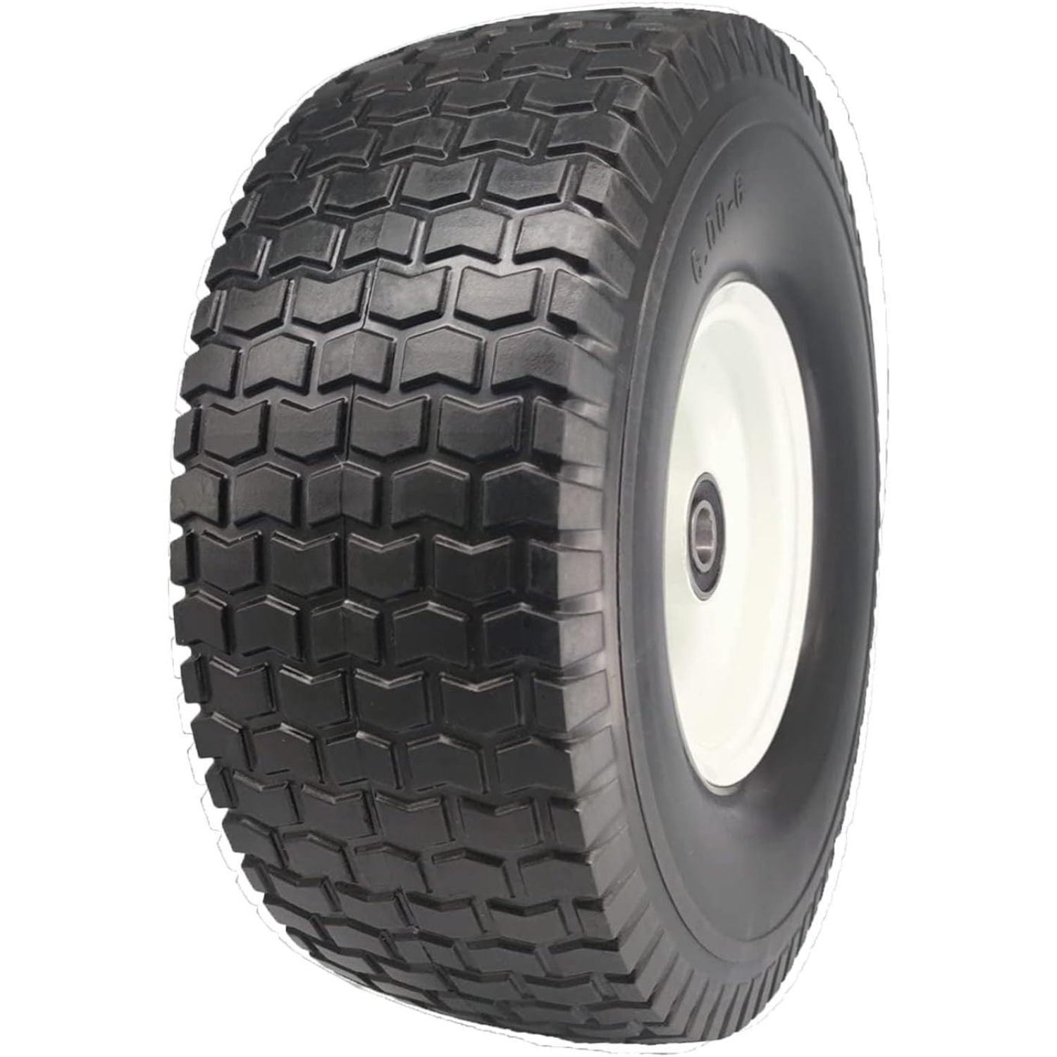 13x5.00-6 Flat Free Lawn Mower Tire and Wheel With 3/4 & 5/8 Bearing, 3 ...