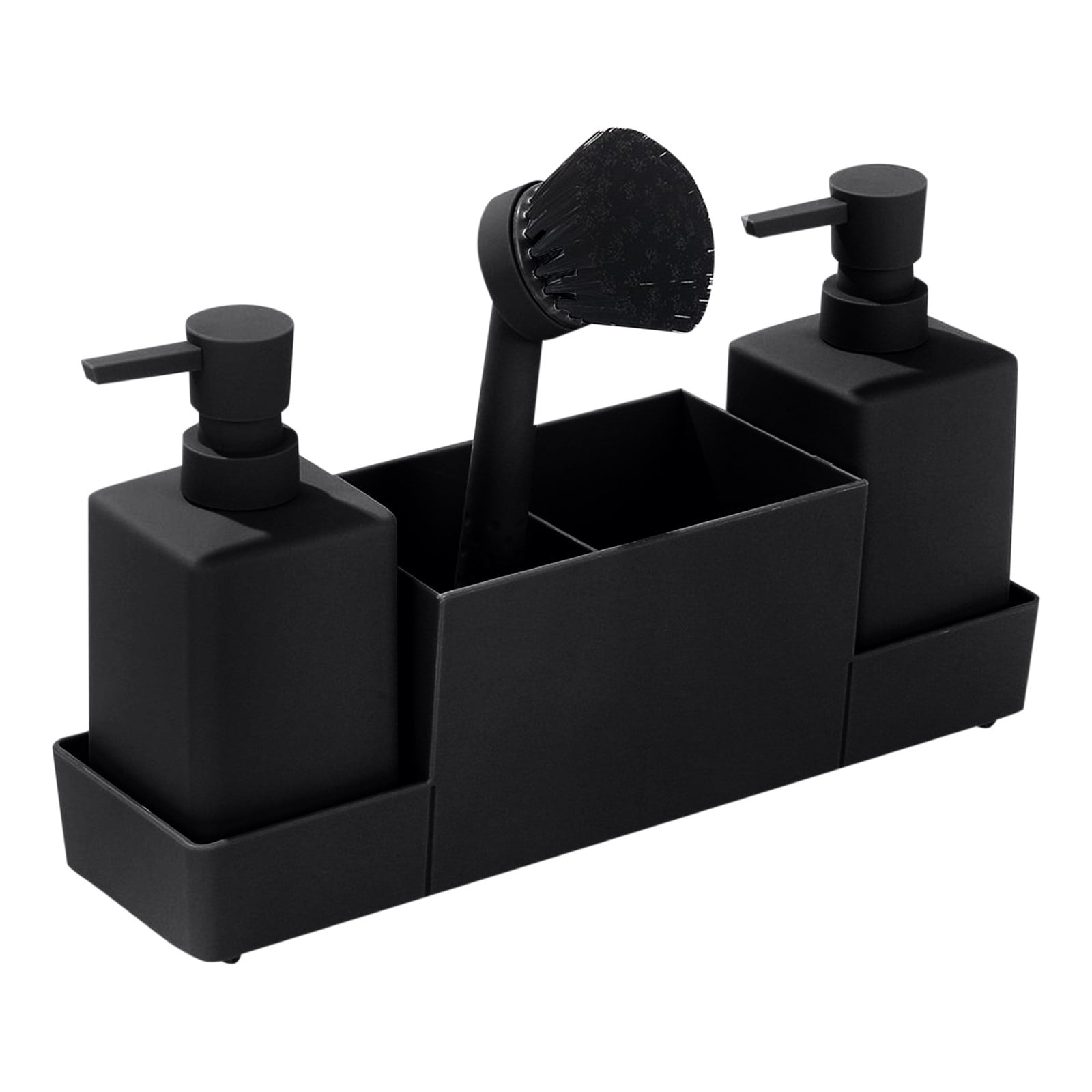 13x6 Inch Kitchen Sink Organizer with Soap Dispenser and Brush Holder ...