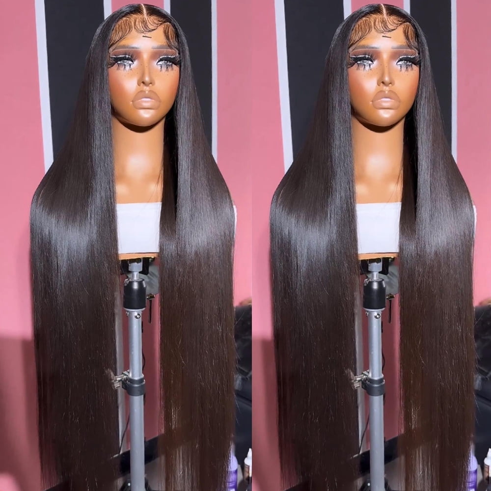 13x6 JOFMWIX Lace Frontal Wig Human Hair Straight 360 Glueless Full ...