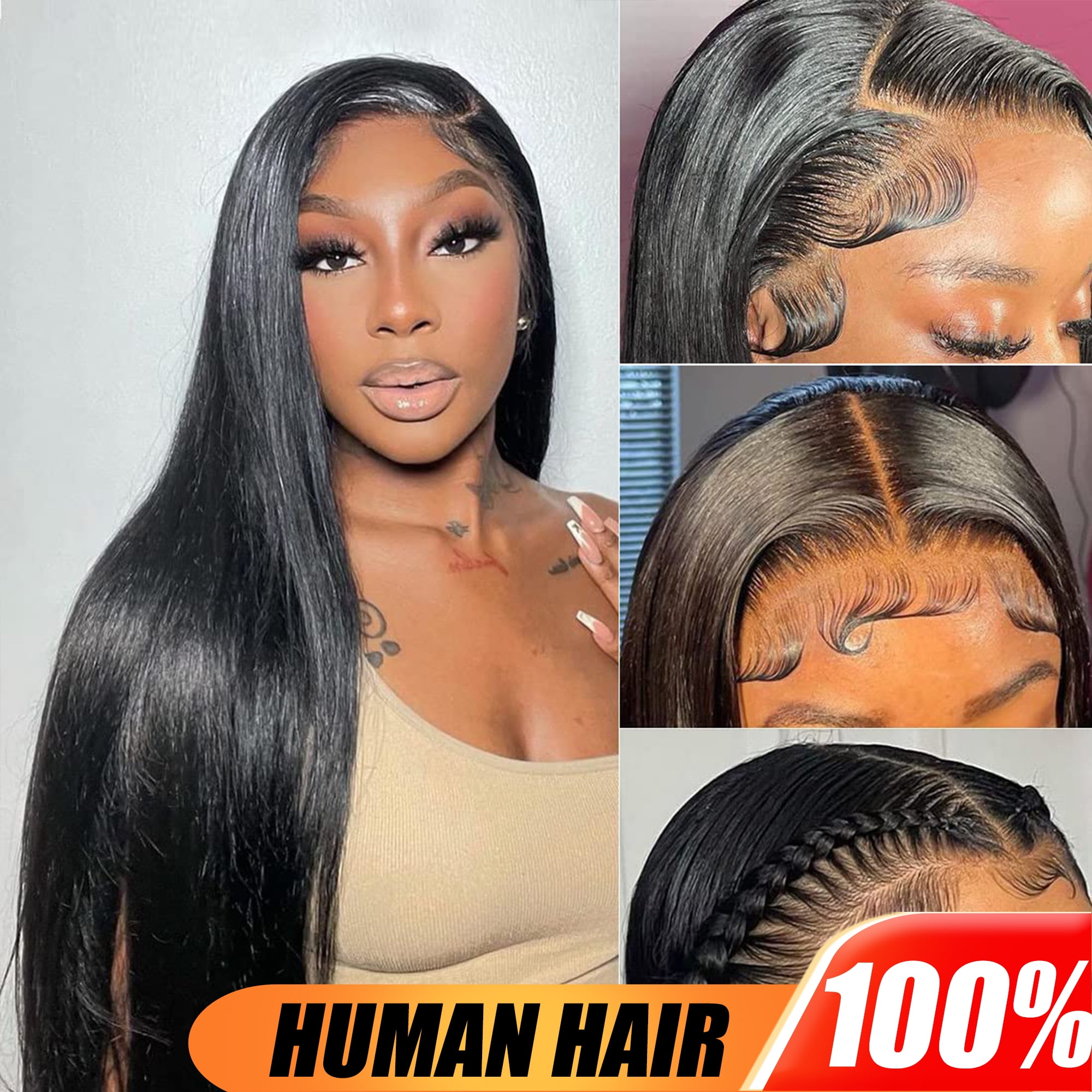 "Wonder Girl Hair 13x6x1 Natural Lace Front Wig, 100% Human Hair, Pre ...